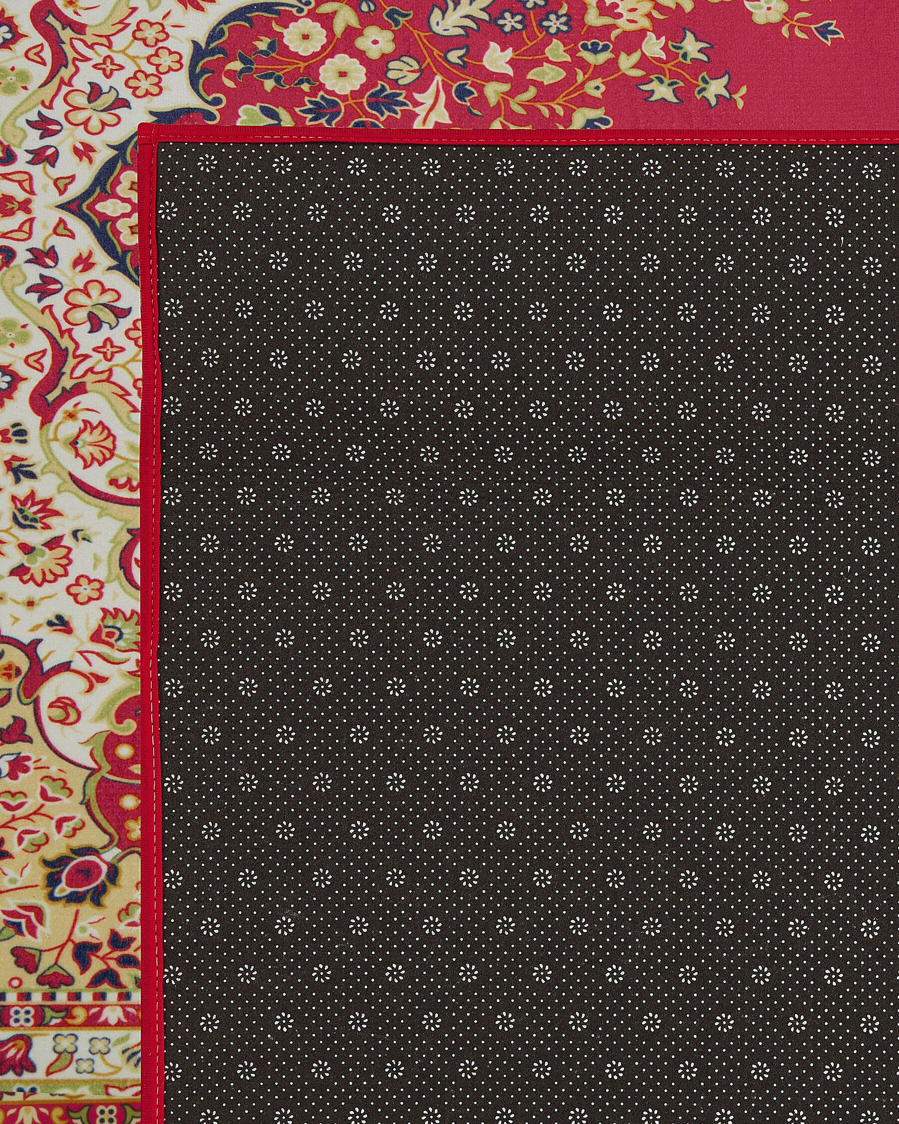 Teppich Rot 160 X 230 Cm Kurzflor KARAMAN Beliani ch teppich-rot-160-x-230-cm-kurzflor-karaman-beliani-ch