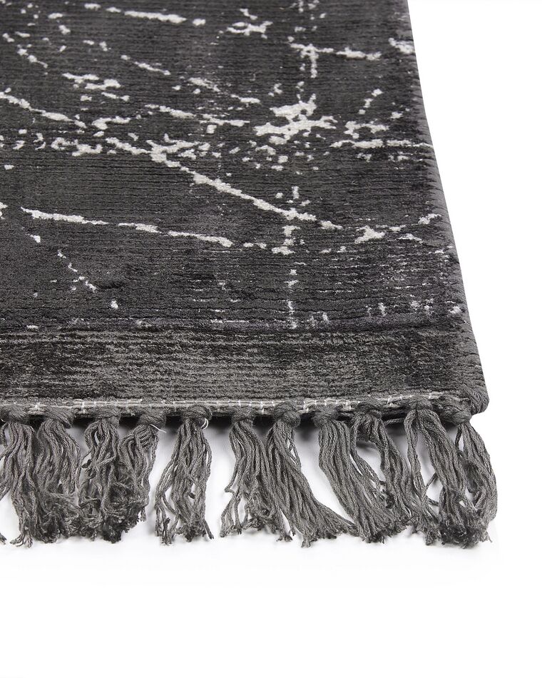 Viscose Area Rug 80 x 150 cm Dark Grey HANLI | Beliani.co.uk