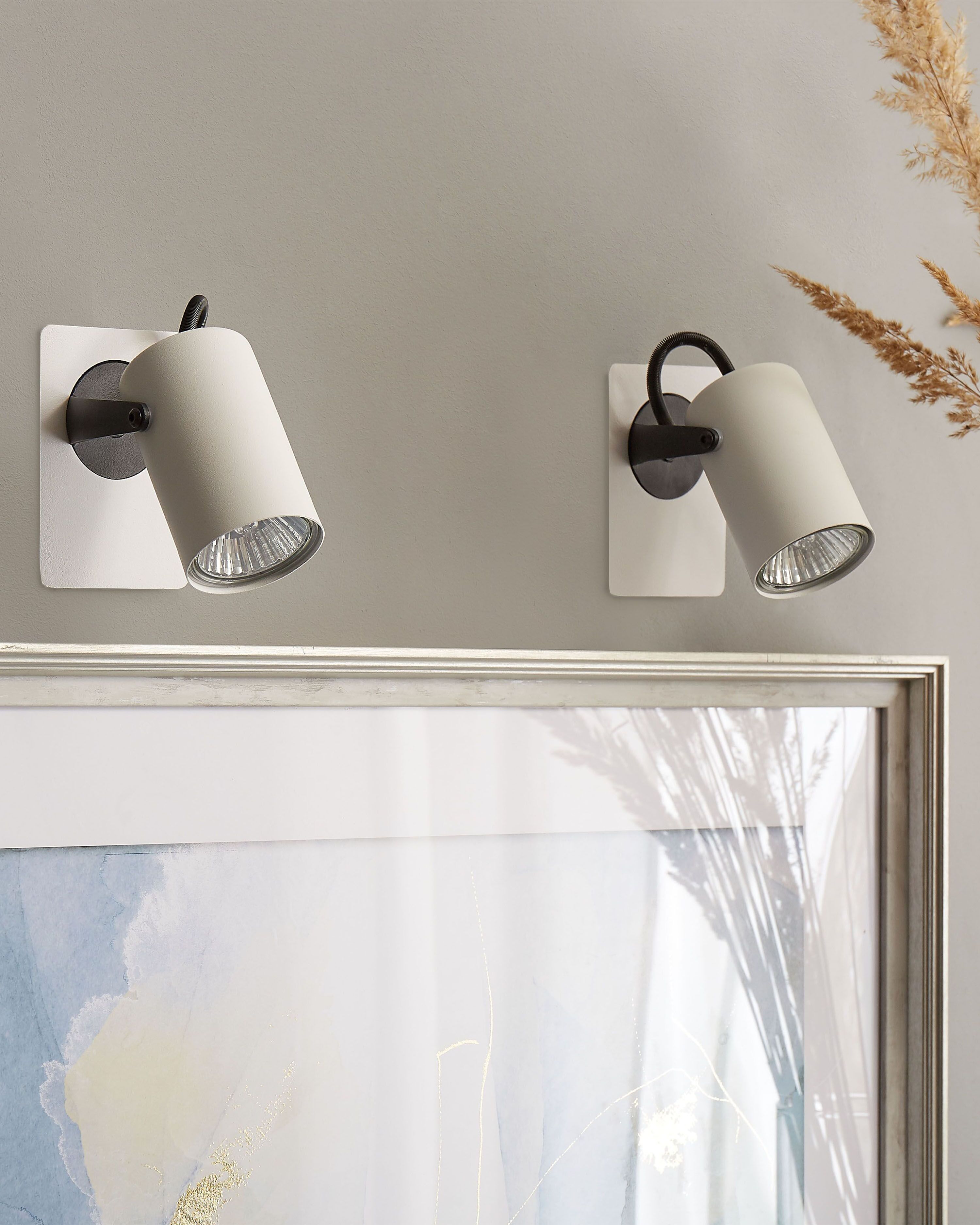 Lot de 2 lampes murales blanc et noir KLIP | Beliani.fr