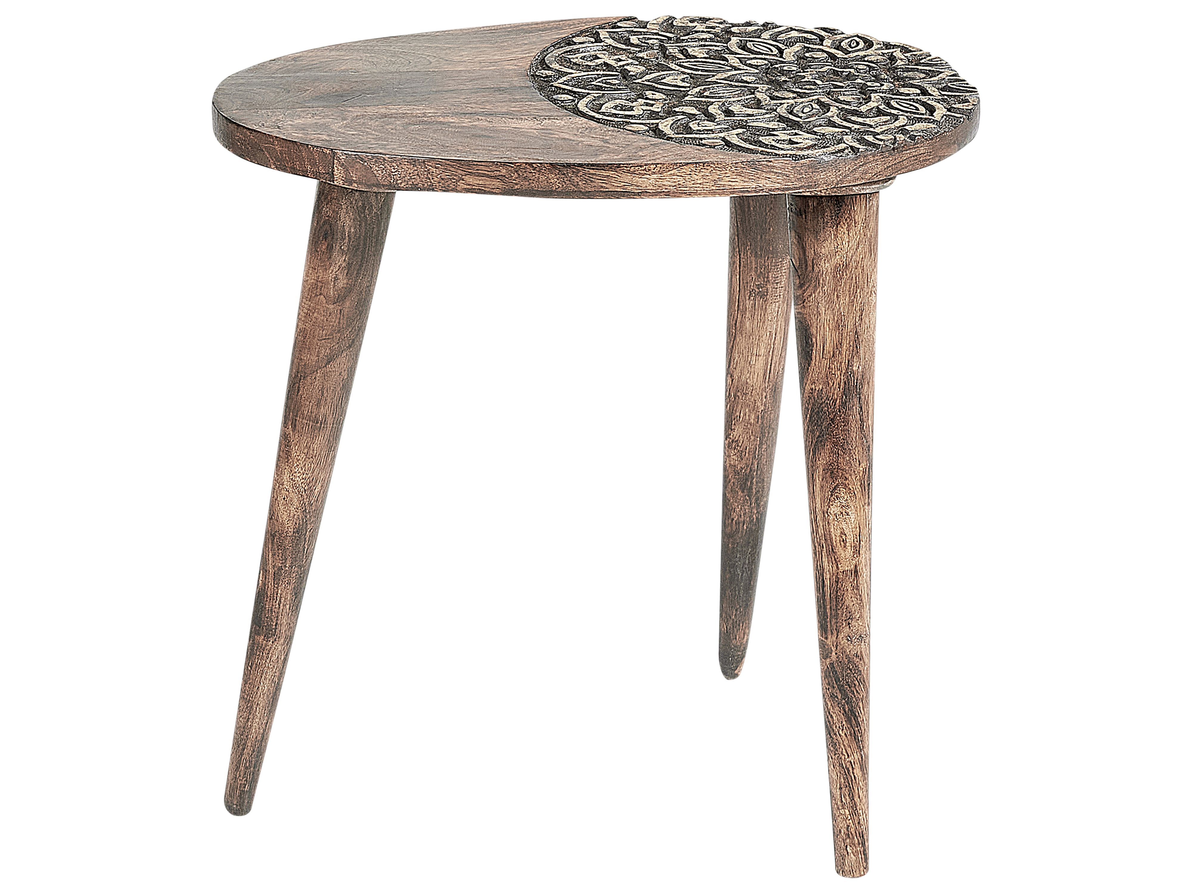 Set of 2 Mango Wood Side Tables Dark KHETUA | Beliani.co.uk