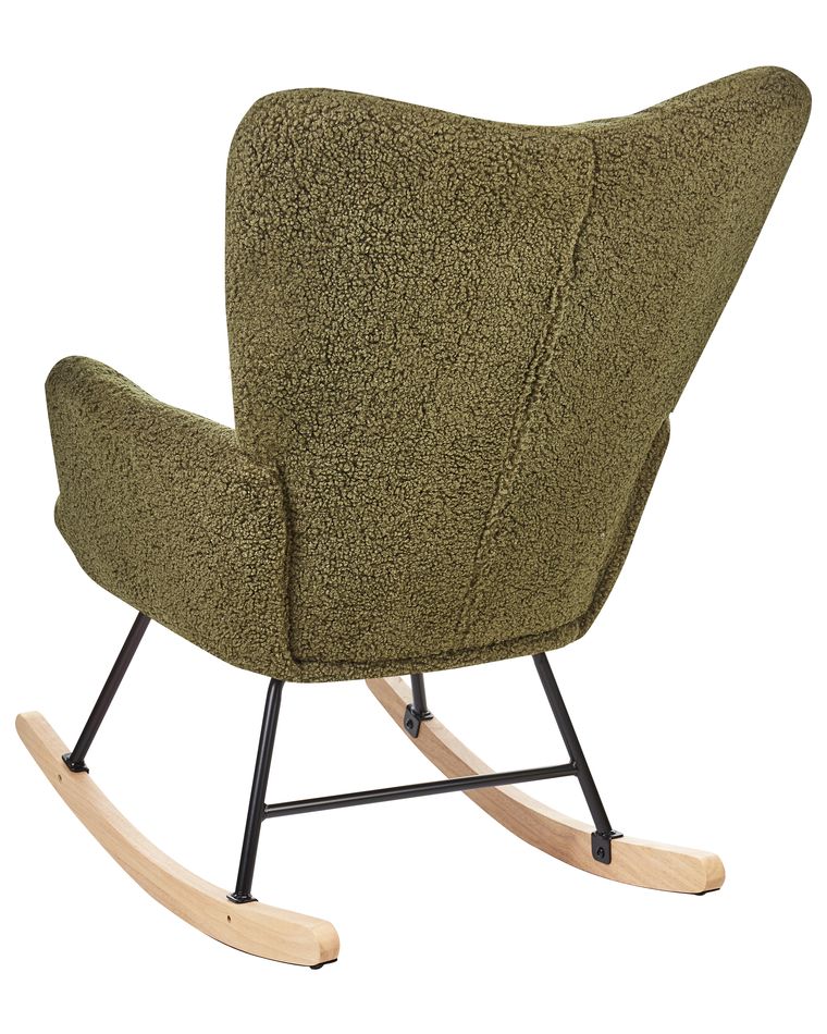 Boucle Rocking Chair Dark Green OULU | Beliani.dk