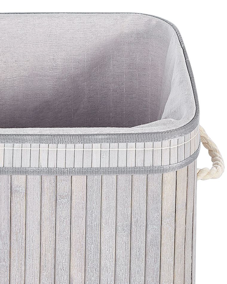 Korb mit Deckel Bambusholz hellgrau rechteckig KALUTARA | Beliani.at