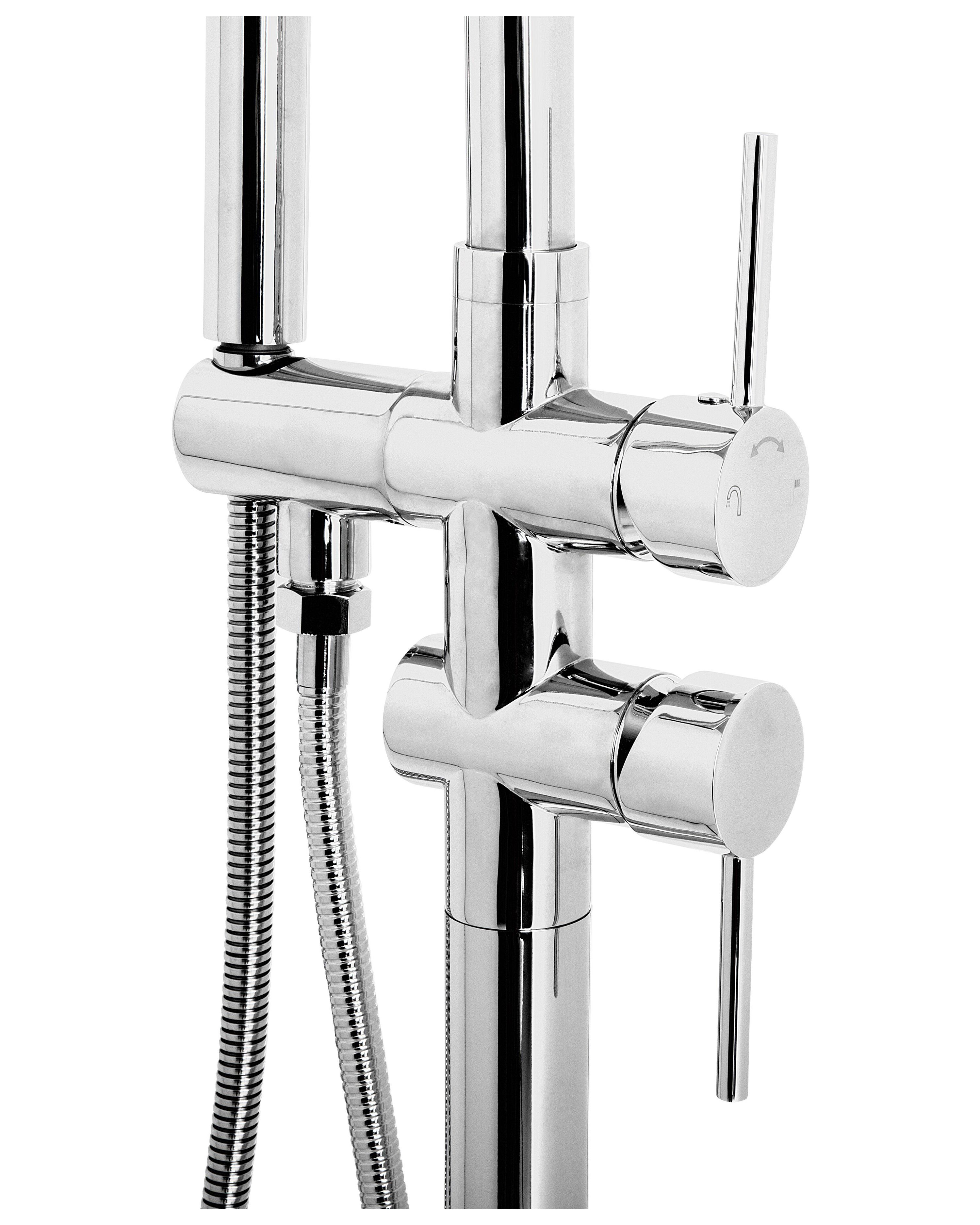 Freestanding Bath Mixer Tap Silver VICTORIA | Beliani.co.uk