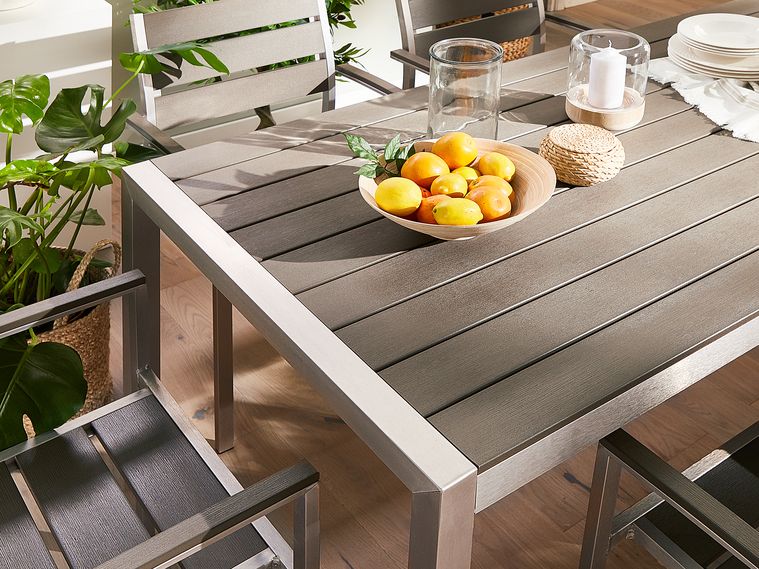 Tuintafel aluminium grijs 180 x 90 cm VERNIO | Gratis Levering