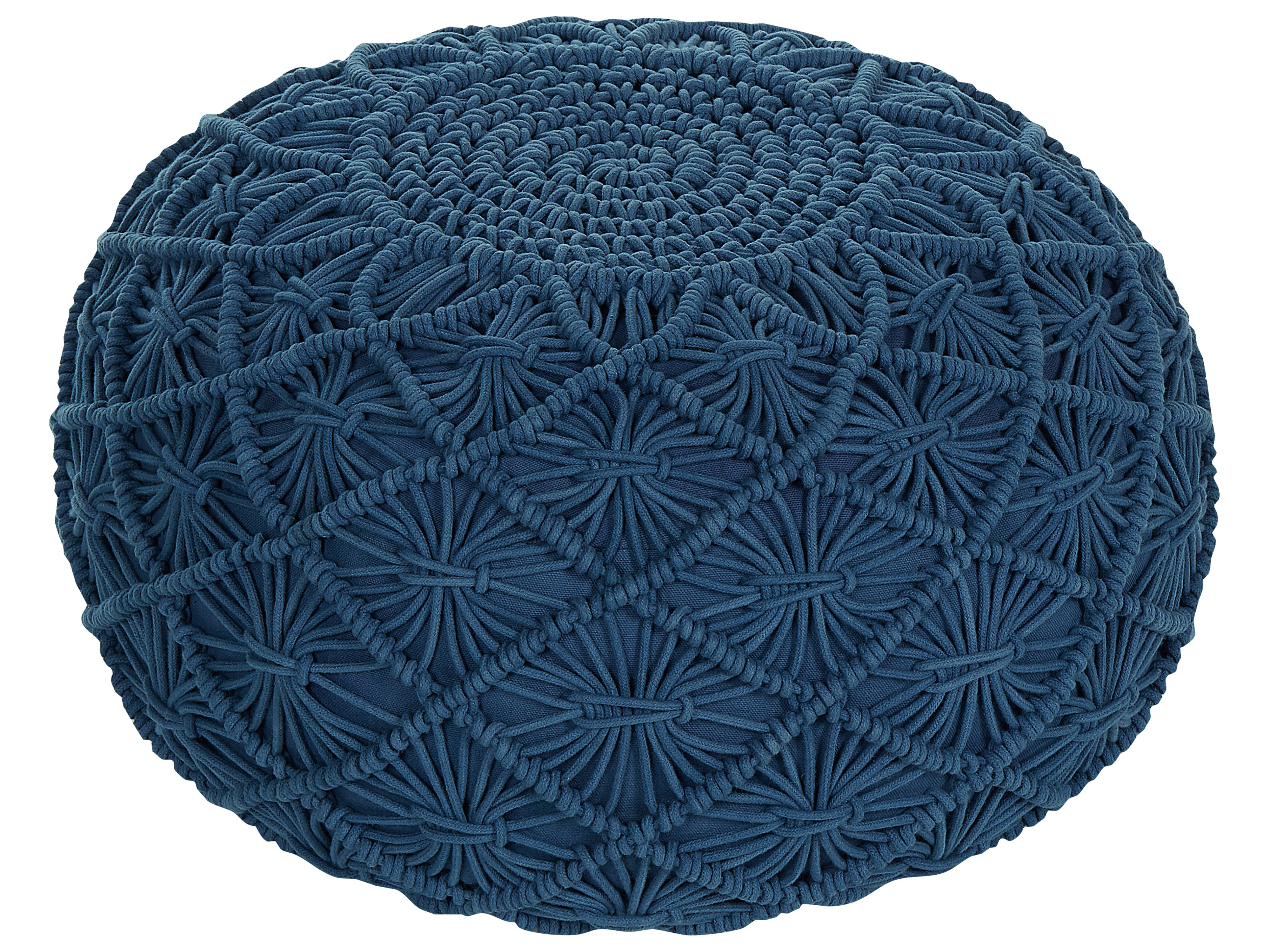 Puf de algodón azul marino 50 x 30 cm BERKANE | Beliani.es