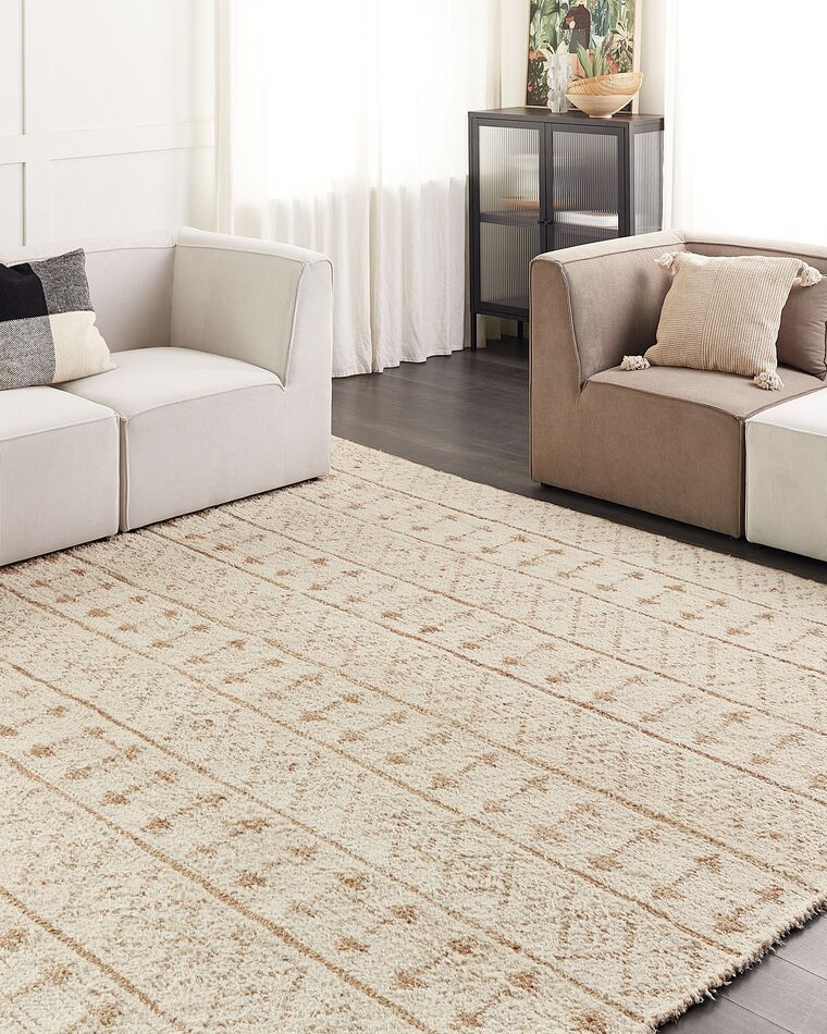 Hemp Area Rug 300 x 400 cm Beige SANAO | Beliani.co.uk