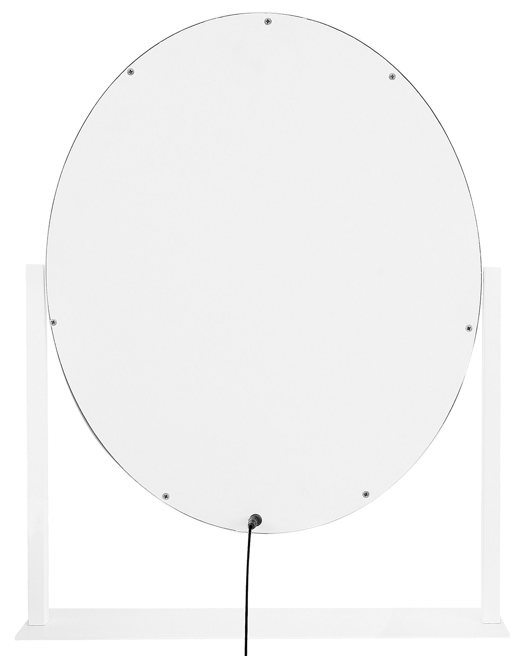 Metal LED Standing Vanity Mirror 50 x 60 cm White ROSTRENEN | Beliani.co.uk