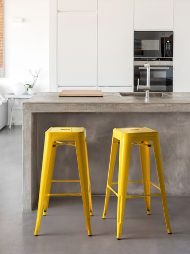 Barstol 2 st 60 cm stål röd CABRILLO | Beliani.se