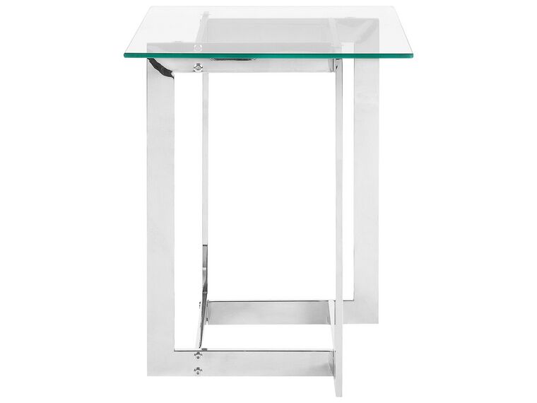 Glass Top Side Table Silver CRYSTAL | Beliani.co.uk