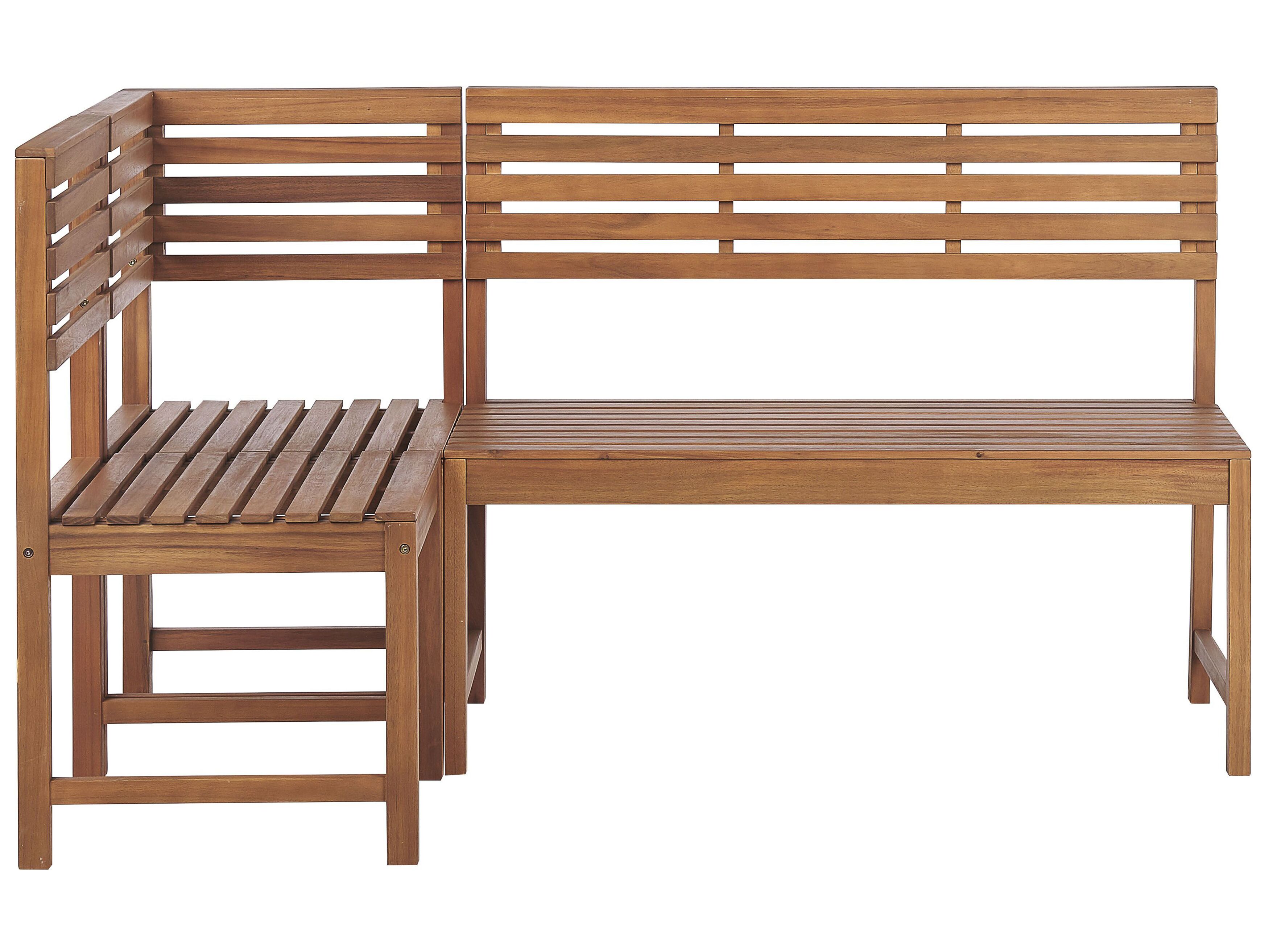 Acacia Wood Balcony Corner Bench Set TREIA | Beliani.co.uk