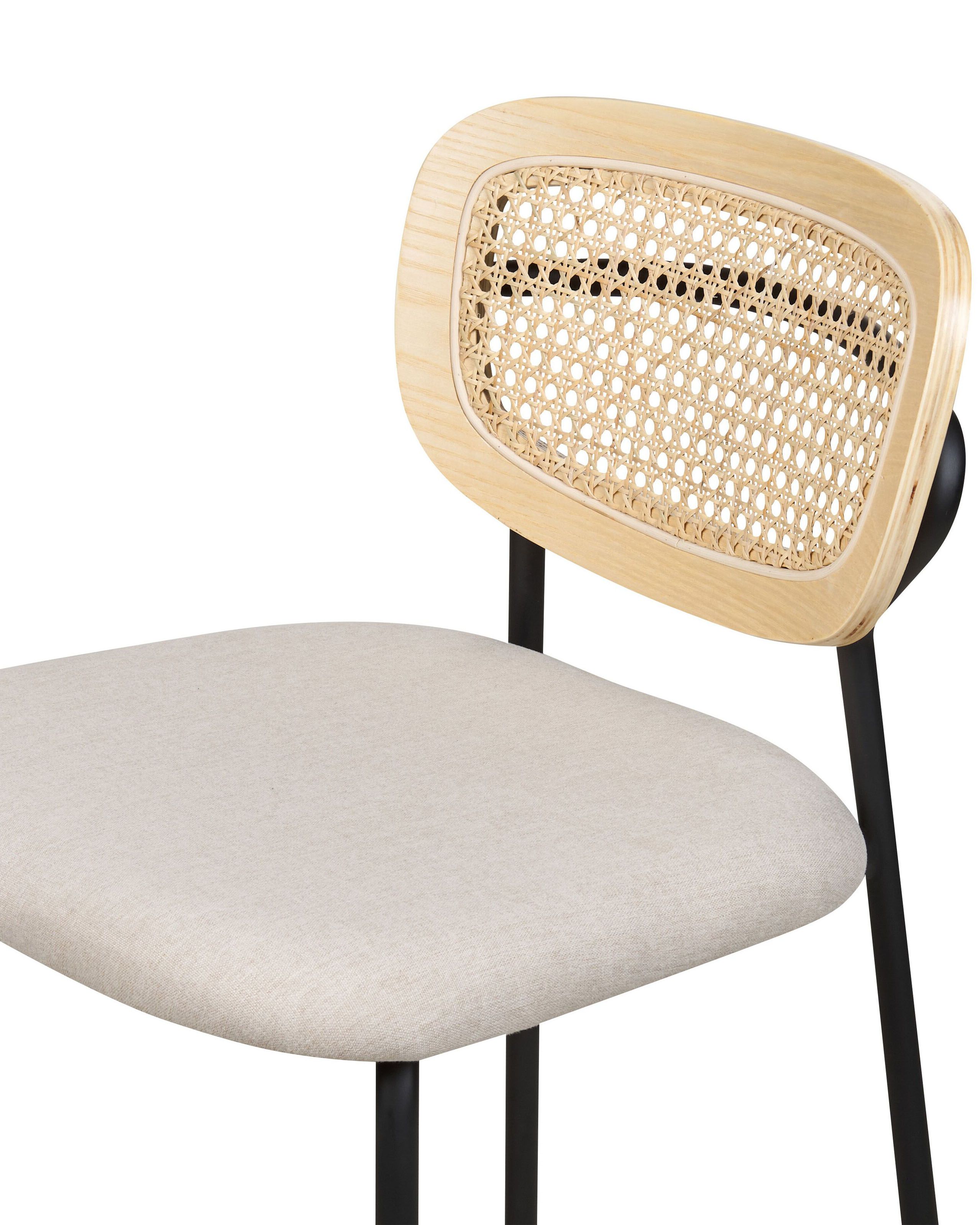 Set of 2 Fabric Bar Chairs Light Beige MAYETTA | Beliani.co.uk