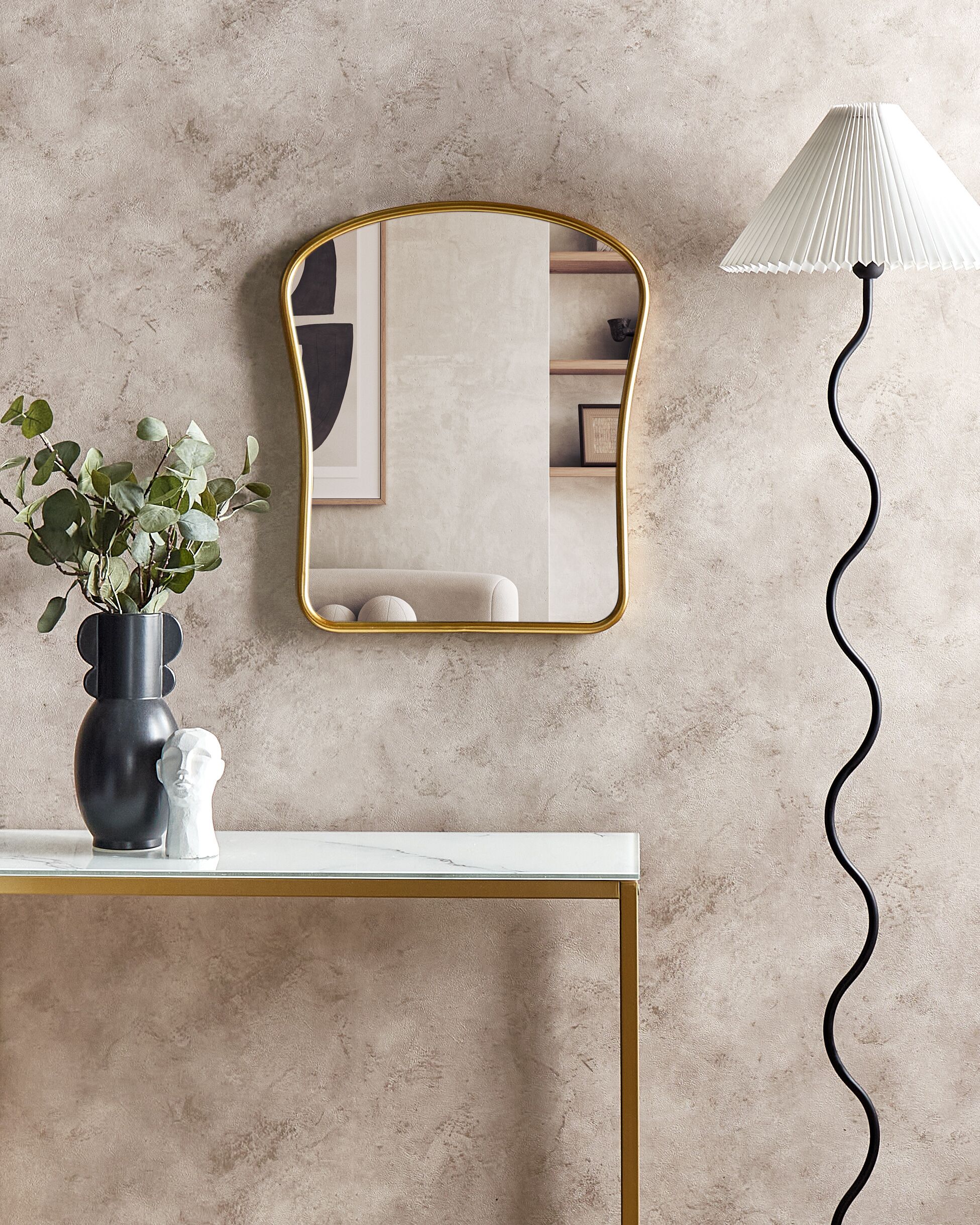 Wall Mirror 53 Gold NOTH | Beliani.co.uk