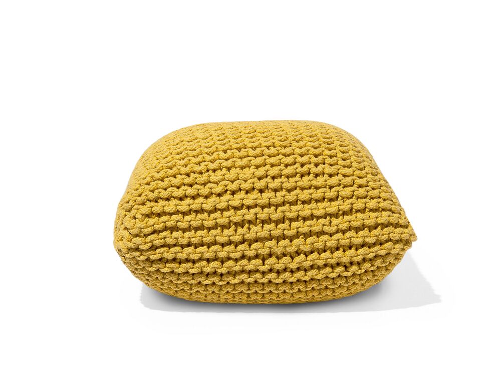 Pouf en coton jaune 50 cm CONRAD | Beliani.fr