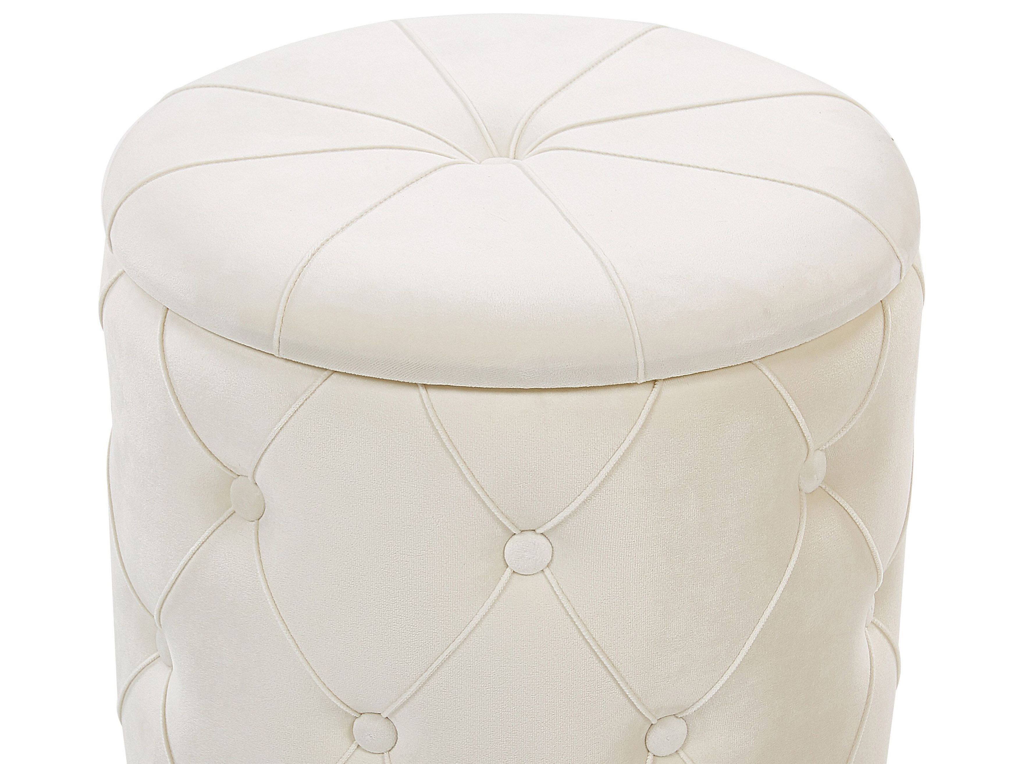 Poef set van 2 fluweel wit PUEBLO | Beliani.nl