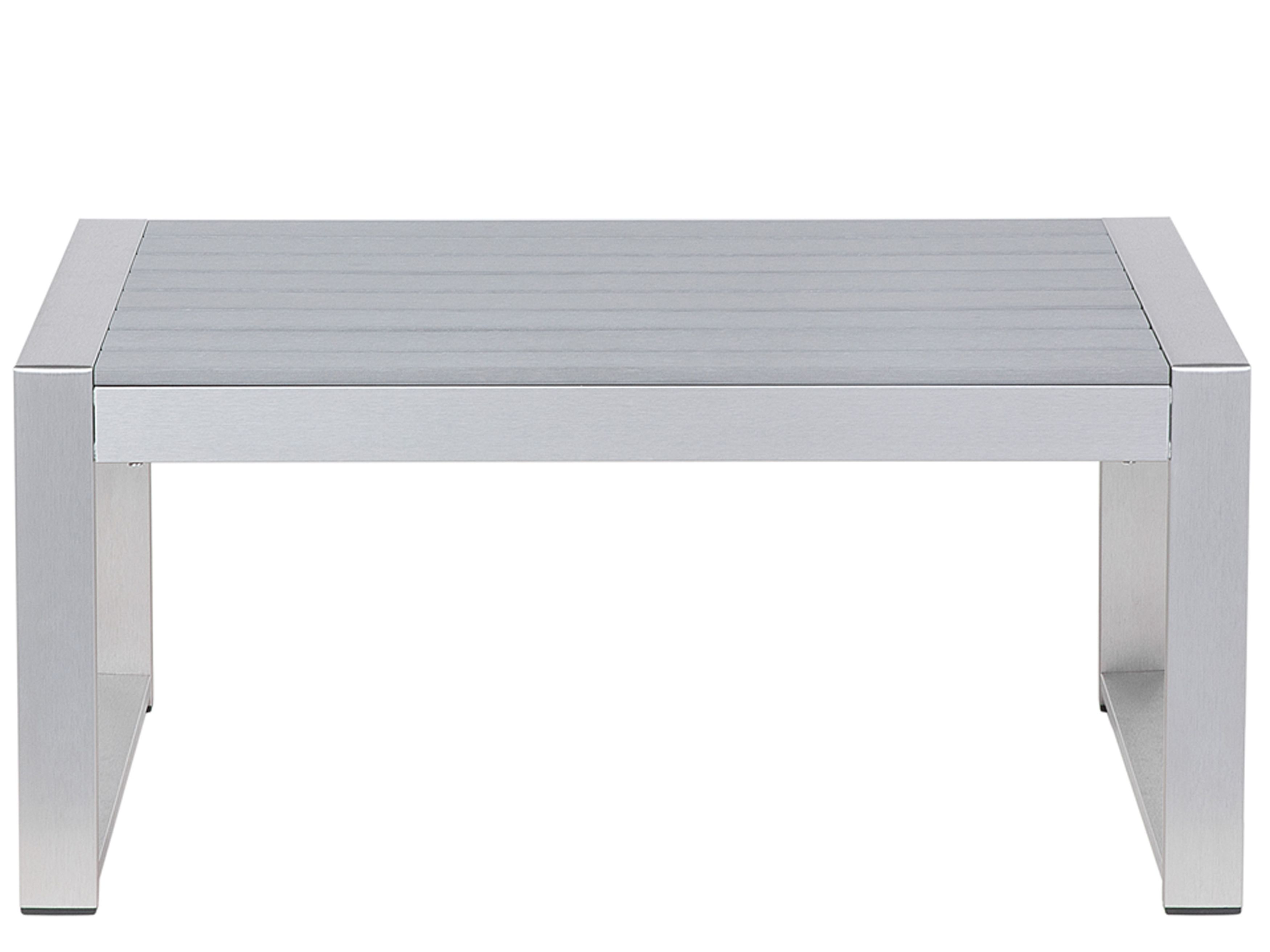 Aluminium Garden Coffee Table 90 x 50 cm Light Grey SALERNO | Beliani.co.uk