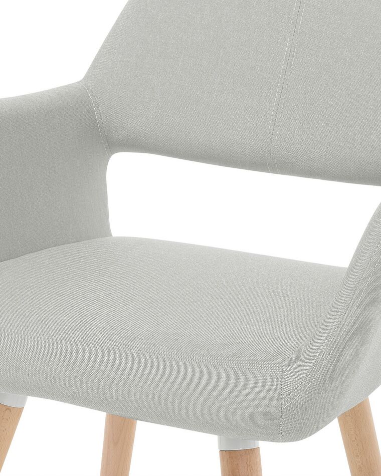 Set of 2 Fabric Dining Chairs Light Grey CHICAGO | Beliani.co.uk
