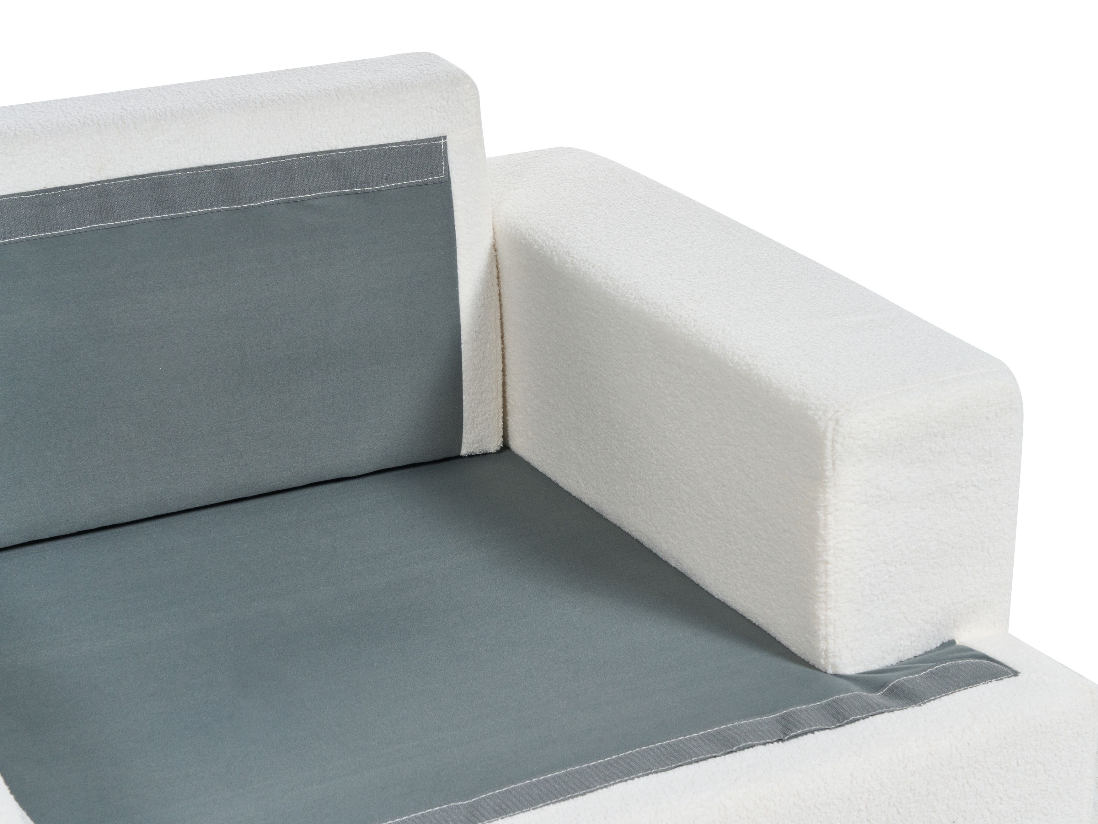 Conjunto de sofás 5 lugares em bouclé branco ALLA | Beliani.pt