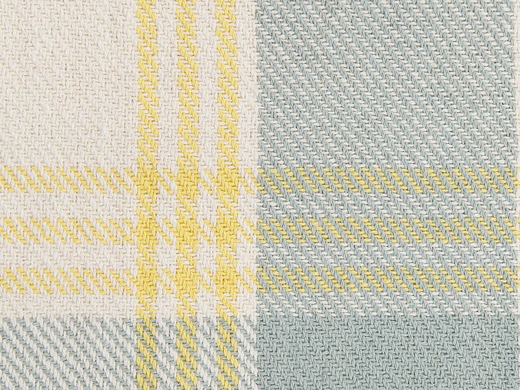 Decke Baumwolle gelb / dunkelgrün 125 x 150 cm kariertes Muster BETALI ...