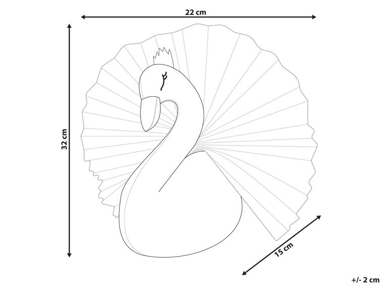 Veggdekor dyrehode svane 22 x 32 cm hvit ODETTA | Beliani.no