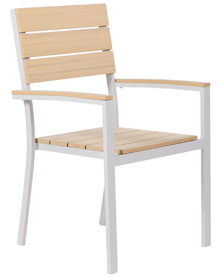 Puutarhatuoli muovipuu vaalea puu 6 kpl COMO | Beliani.fi