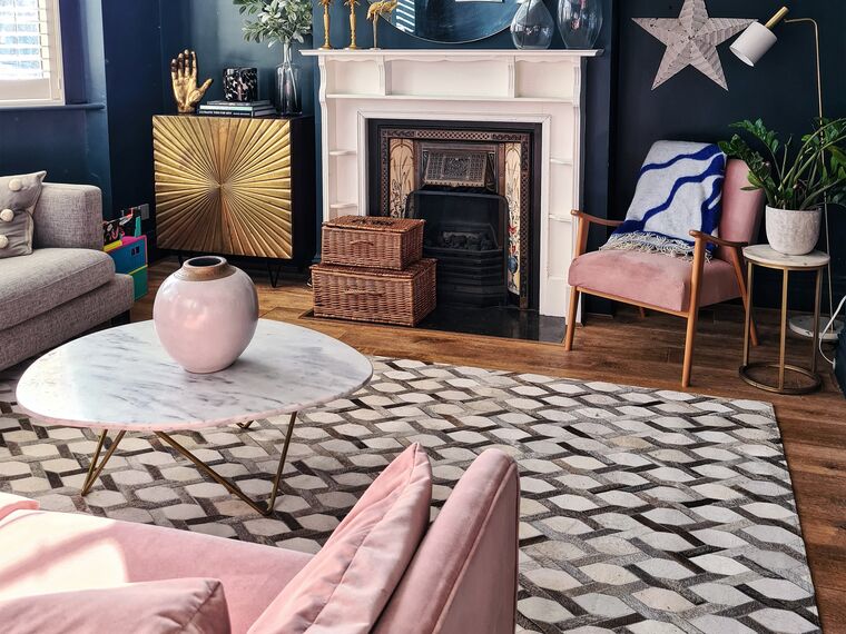 Pouf grau/beige 42 x 42 cm MEERUT | Beliani.de