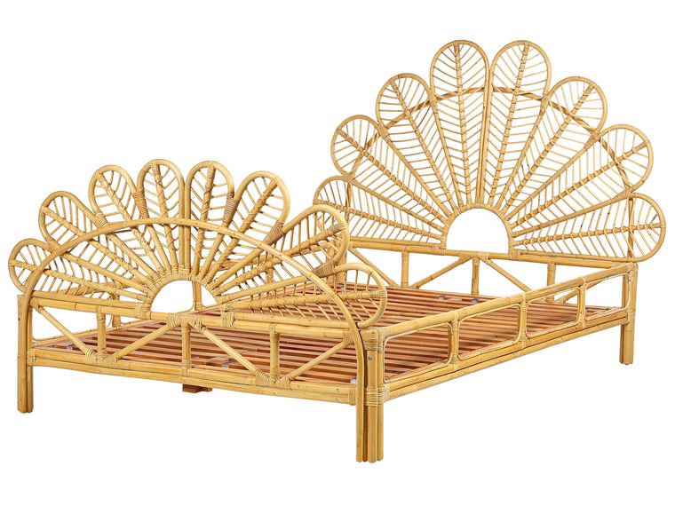 Bed rotan lichtbruin 140 x 200 cm FLORENTINE | Beliani.nl