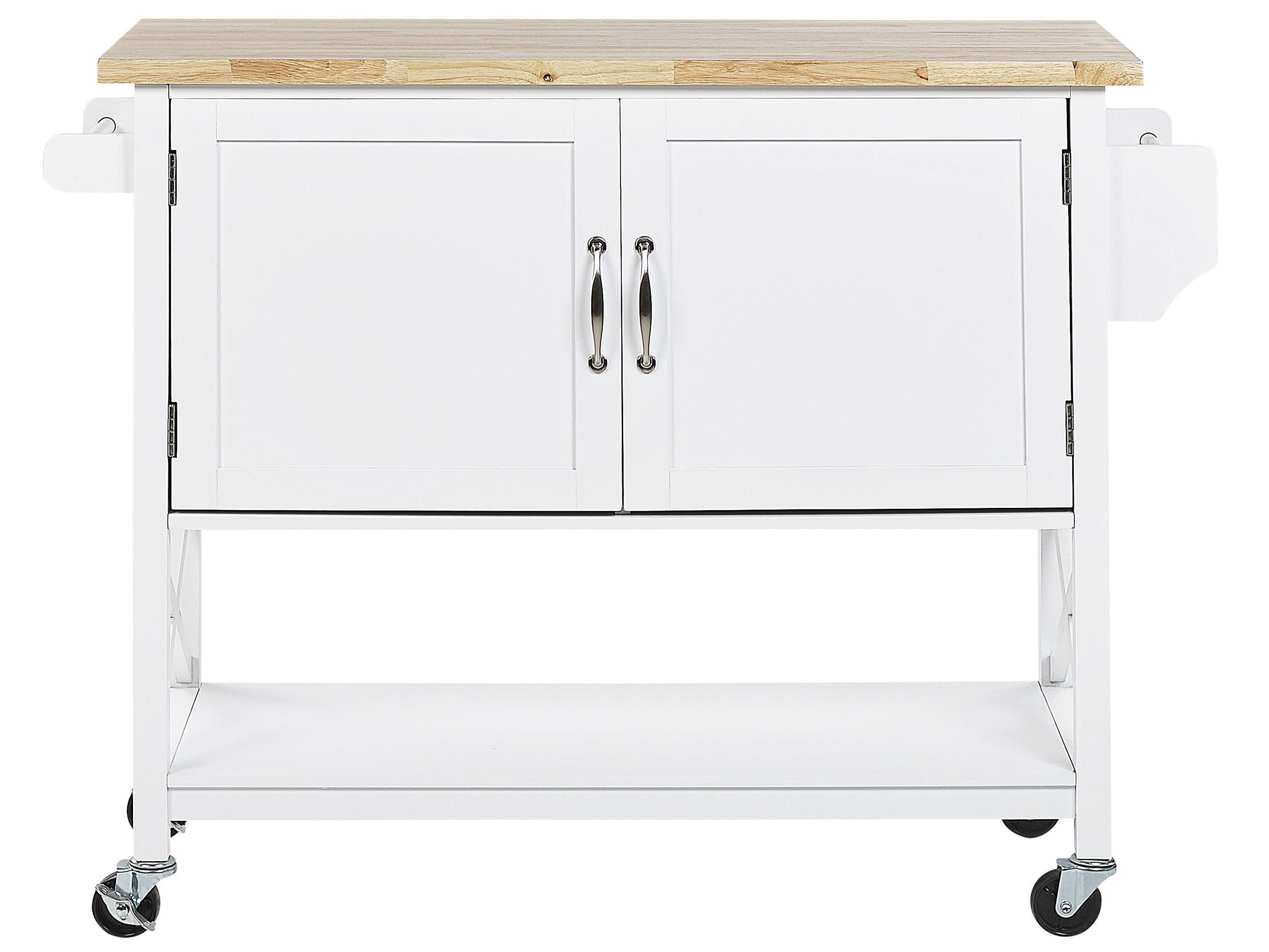 2 Door Kitchen Trolley White MELE | Beliani.co.uk