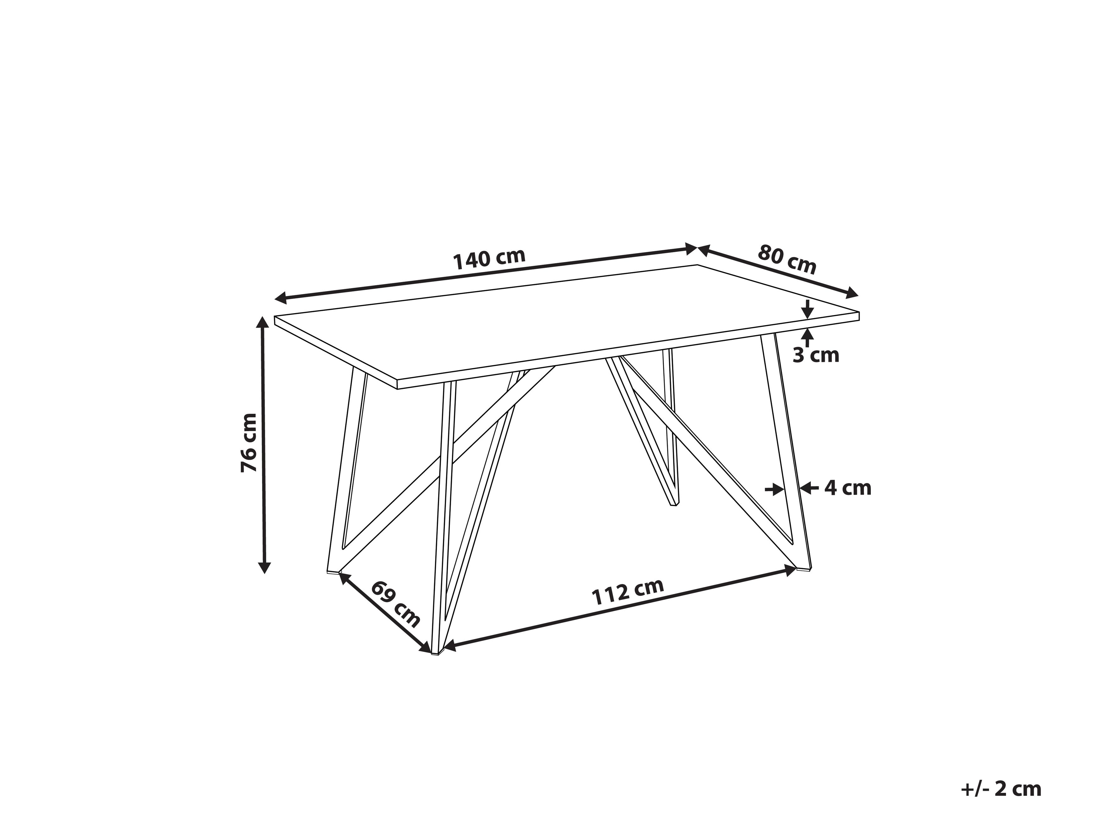 Dining Table 140 x 80 cm Black ANNIKA | Beliani.no