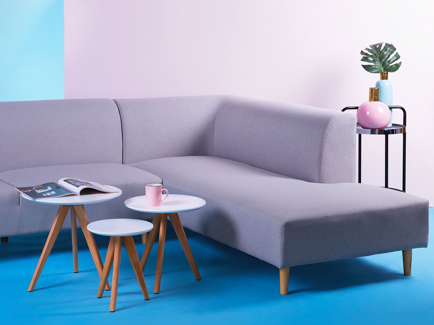 Couchtisch Rund Weiss 3er Set VEGAS Beliani ch couchtisch-rund-weiss-3er-set-vegas-beliani-ch