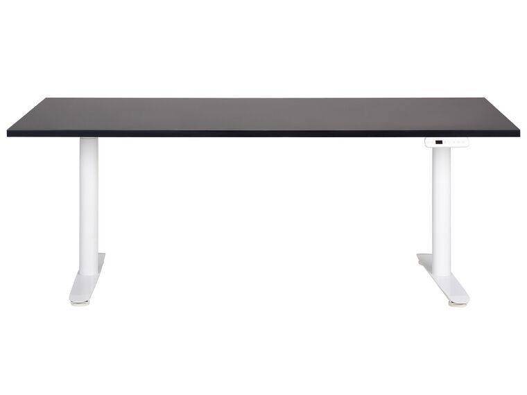 Electric Adjustable Standing Desk 180 x 80 cm Black and White DESTINAS ...