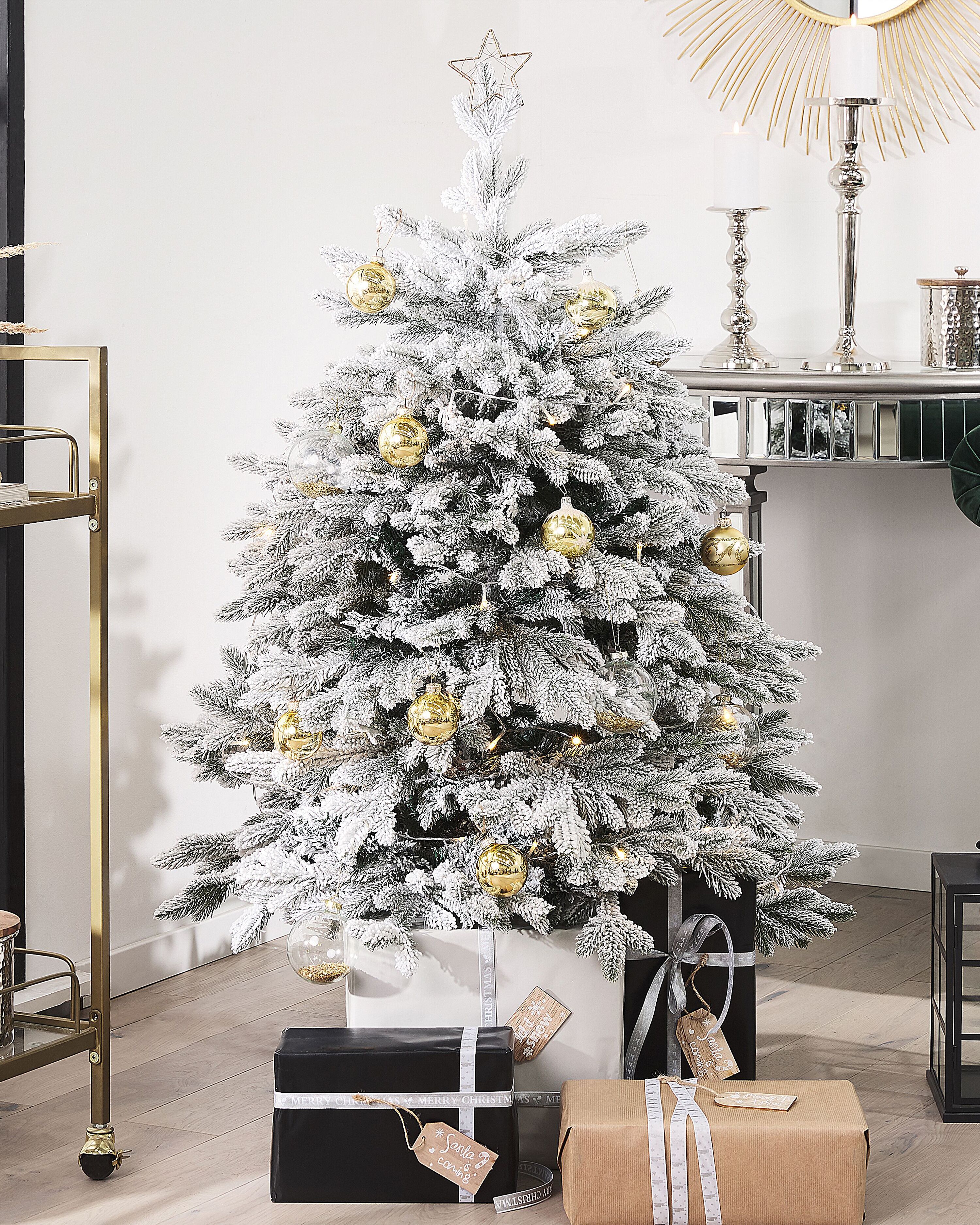 Sapin de Noël artificiel recouvert de neige 120 cm FORAKER | Beliani.fr