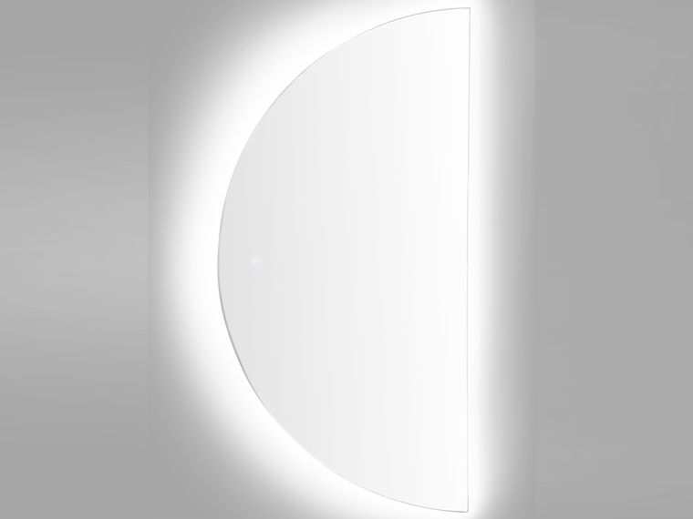 Half-Round LED Wall Mirror 60 x 120 cm Silver LOUE | Beliani.co.uk