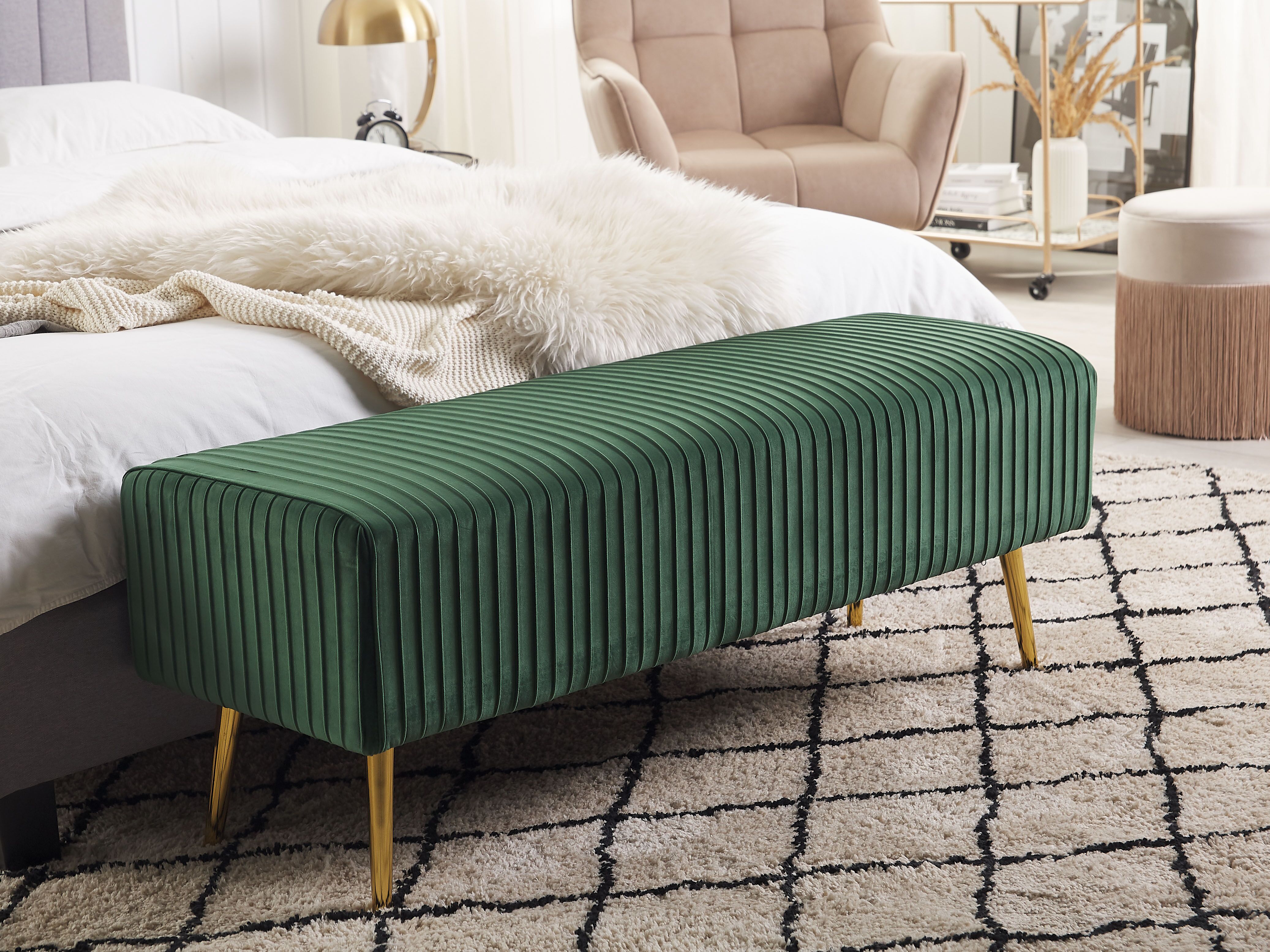 Velvet Bedroom Bench Green PATERSON | Beliani.co.uk