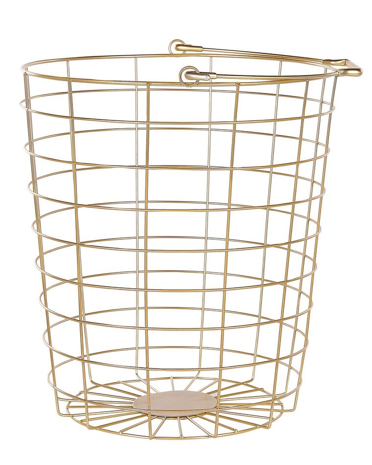 3 Tier Metal Wire Basket Stand Gold AYAPAL | Beliani.co.uk