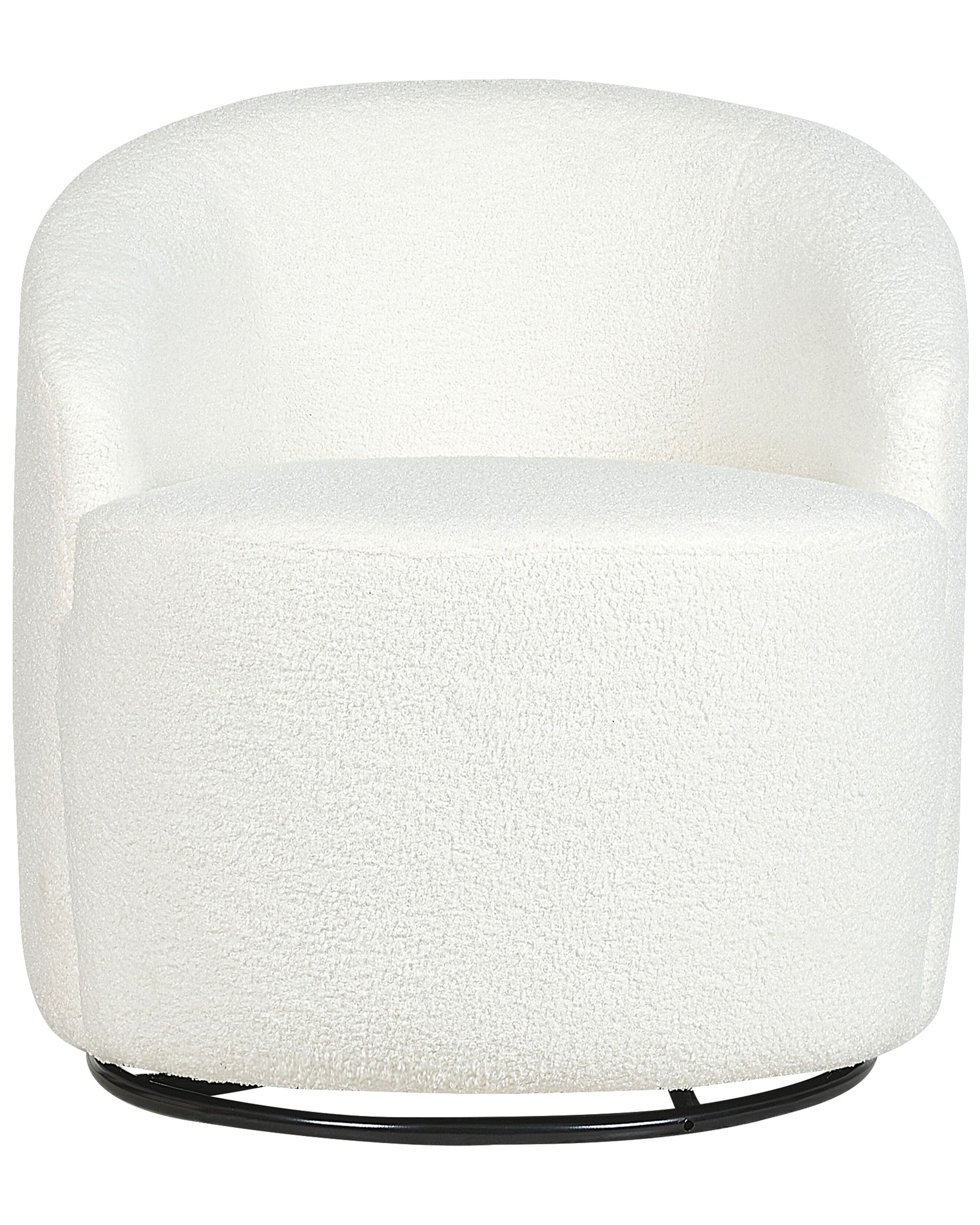 Drehsessel Bouclé weiß DAVIK | Beliani.de