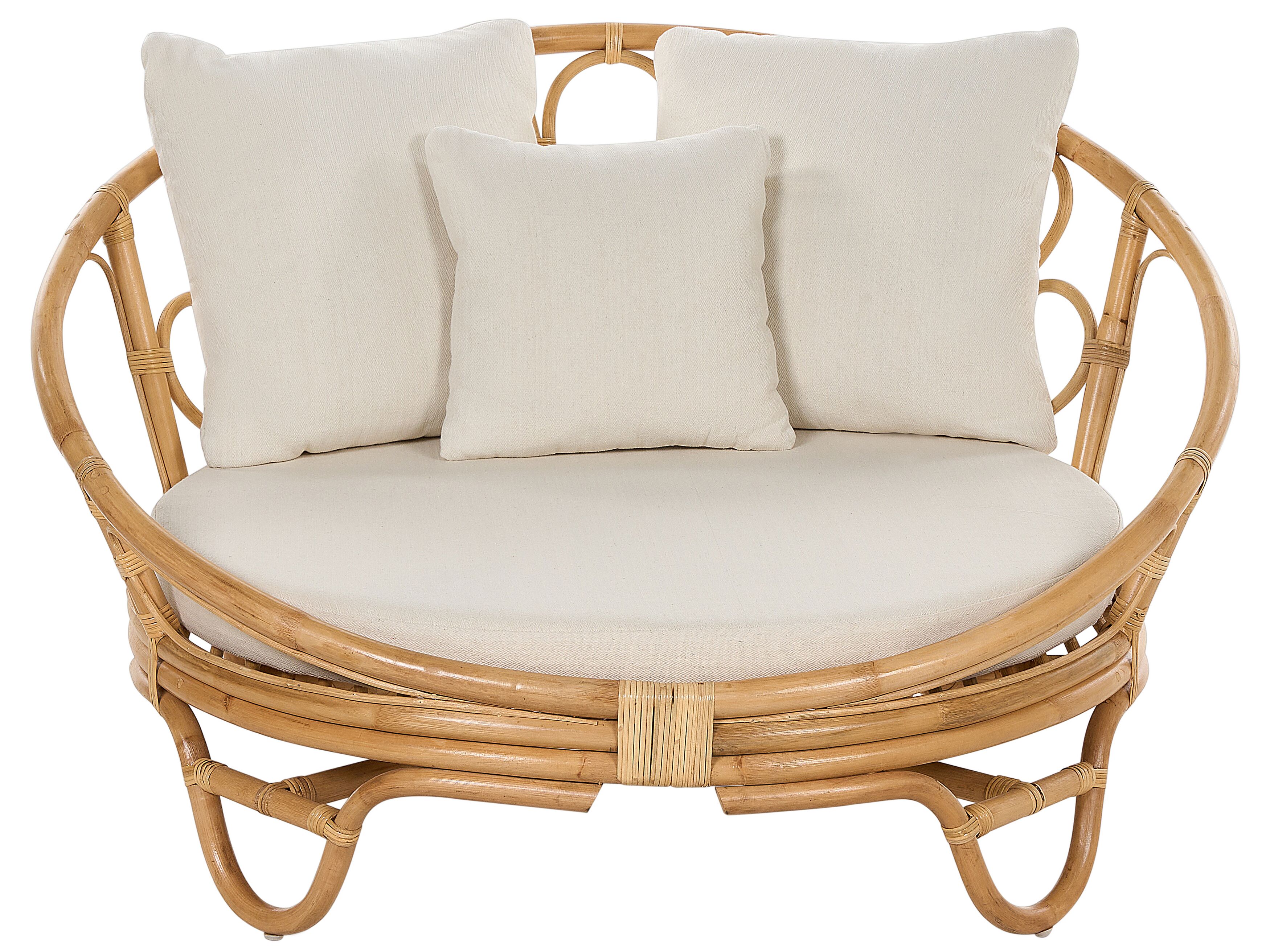 Set of 2 Rattan Garden Daybeds Natural ROSSANO | Beliani.co.uk