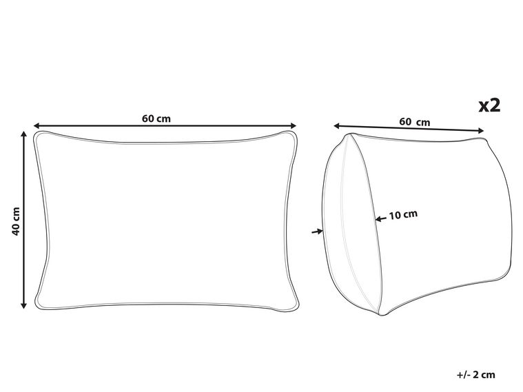 Gartenkissen Blättermotiv blau 40 x 60 cm 2er Set VEGLINO | Beliani.at