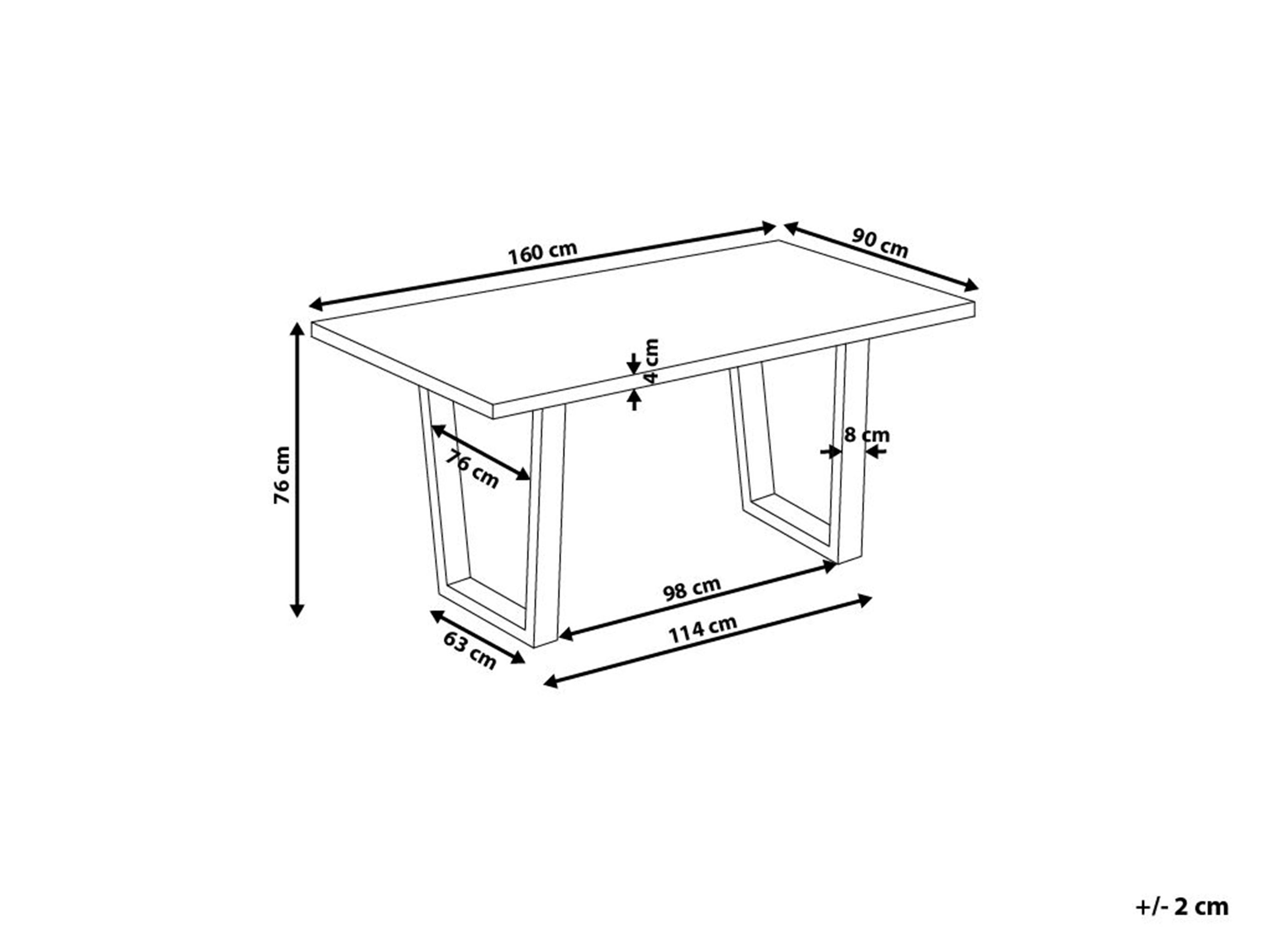 Dining Table 160 x 90 cm Dark Wood AUSTIN | Beliani.co.uk