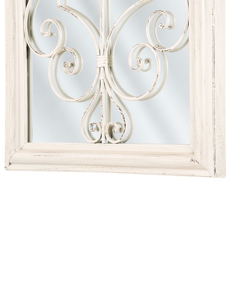 Metal Window Wall Mirror 49 x 97 cm Off-White CAMPEL | Beliani.co.uk