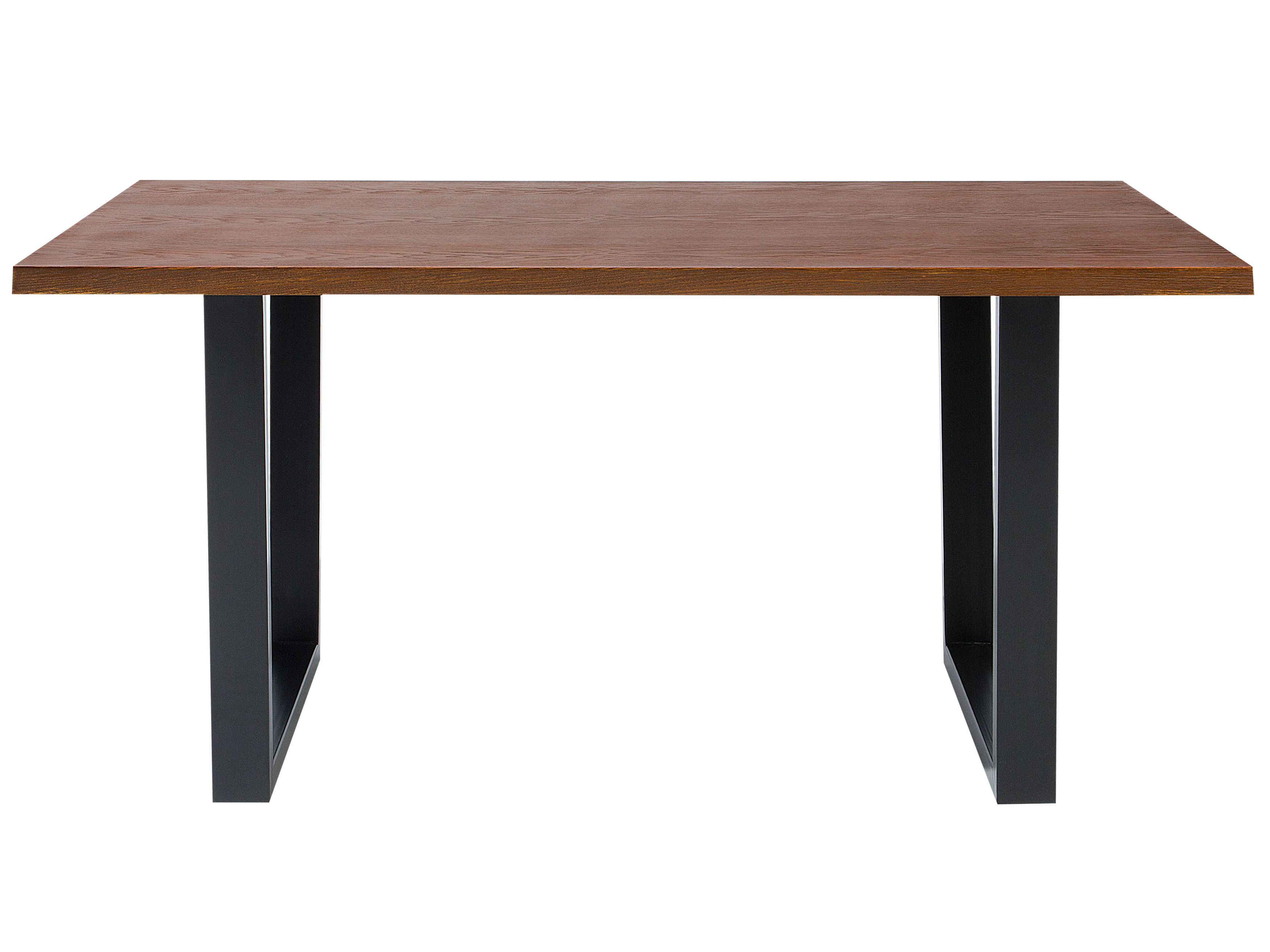 Dining Table 160 x 90 cm Dark Wood AUSTIN | Beliani.co.uk