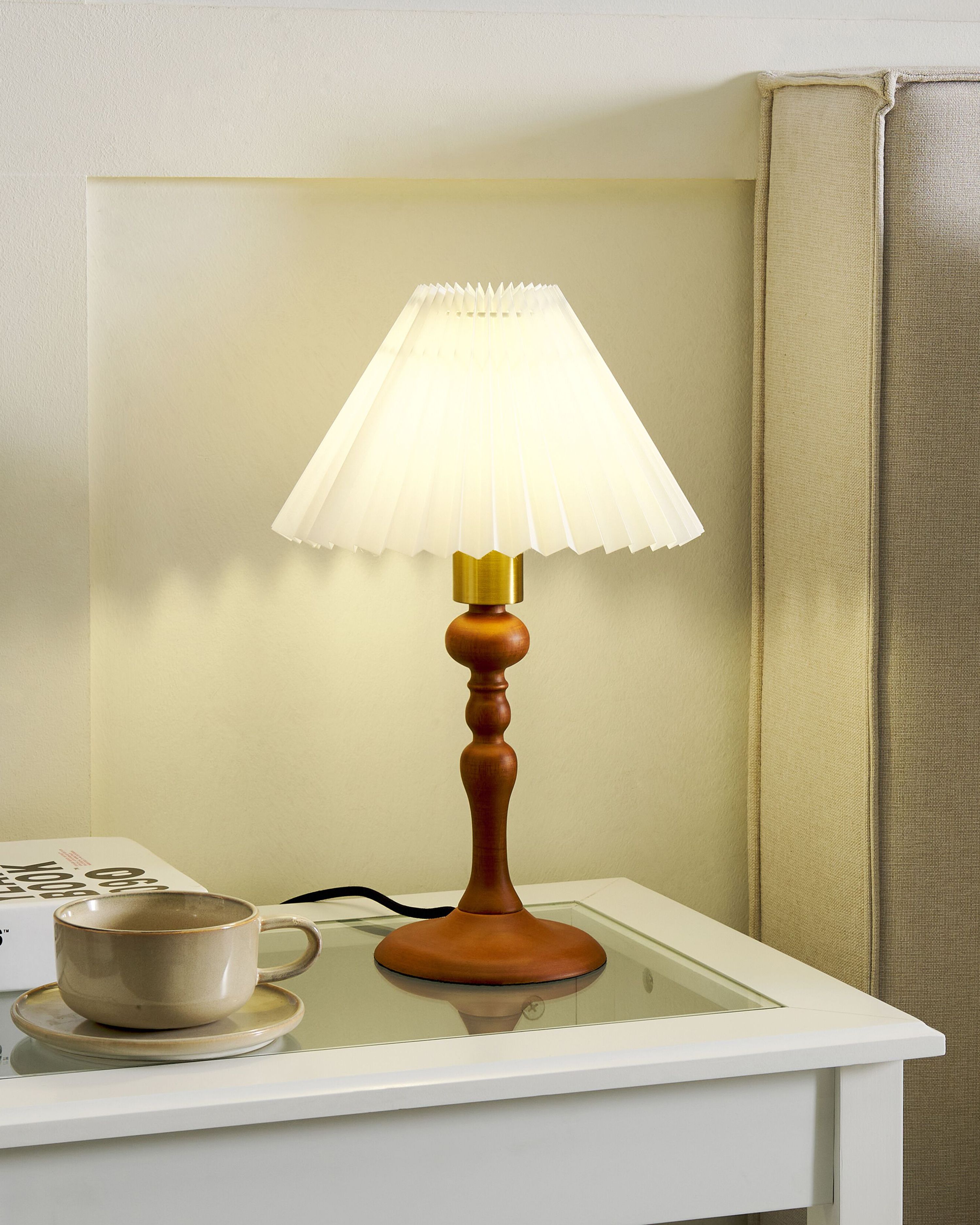 Wooden Table Lamp Dark COOKS | Beliani.co.uk
