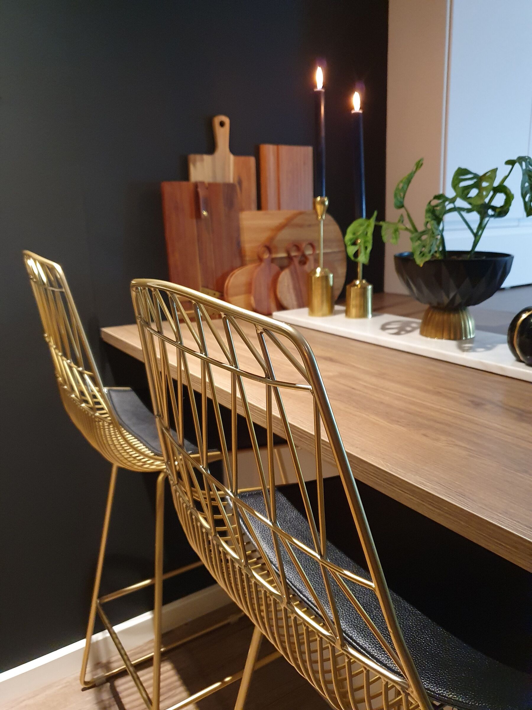 Set of 2 Metal Bar Chairs Gold PRESTON | Beliani.co.uk