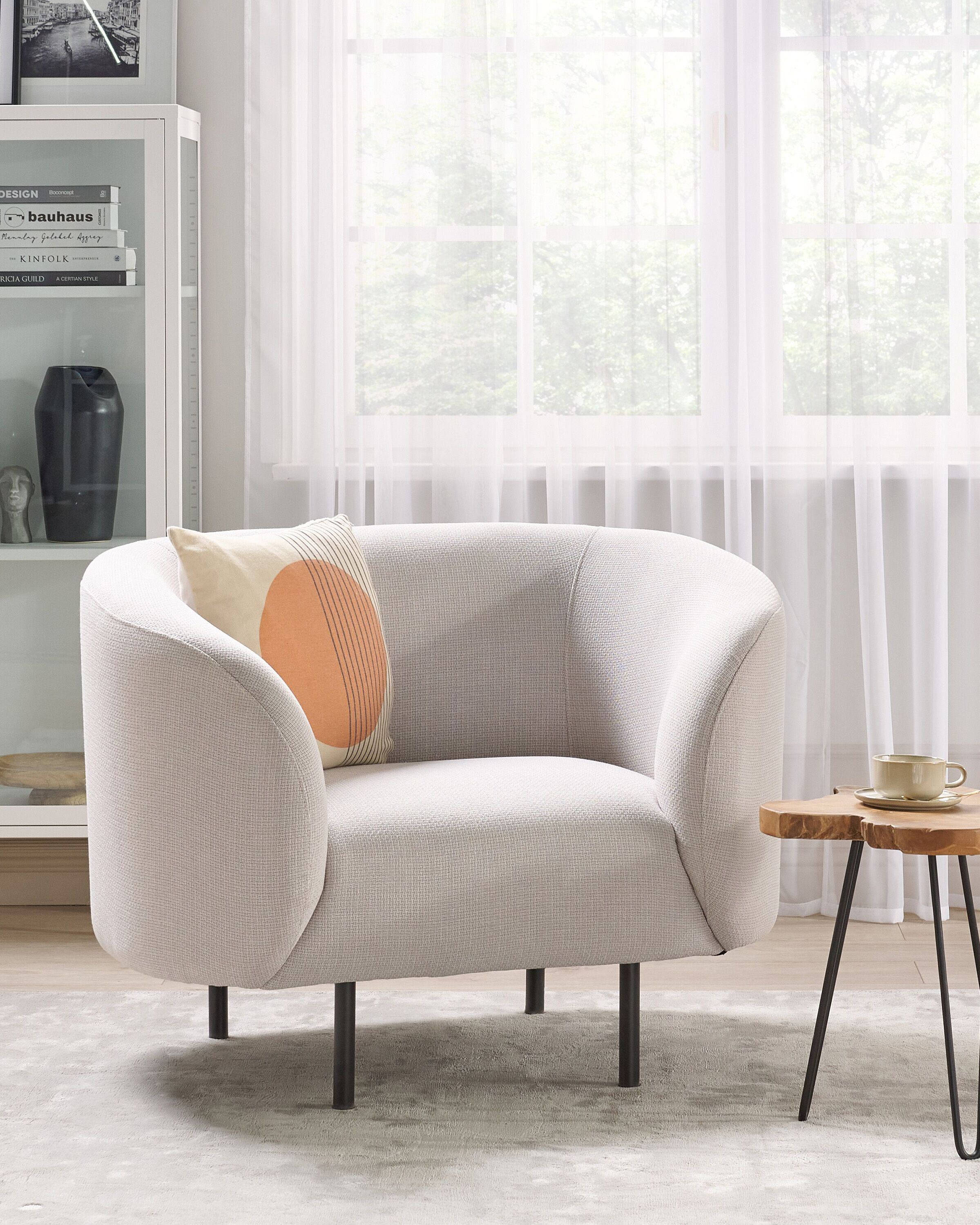 Fabric Armchair Beige LOEN | Beliani.co.uk