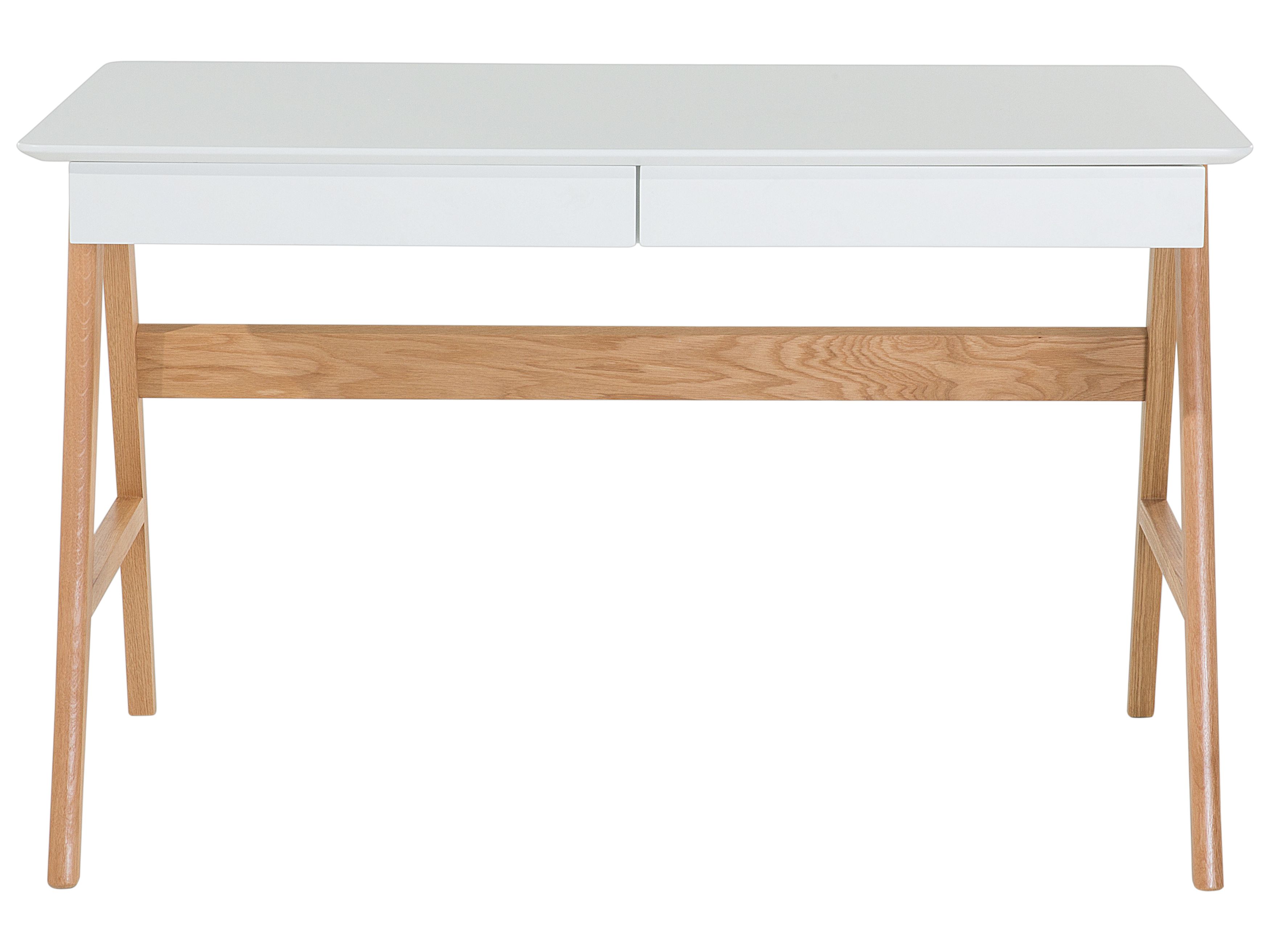 2 Drawer Home Office Desk 120 x 70 cm White SHESLAY | Beliani.co.uk