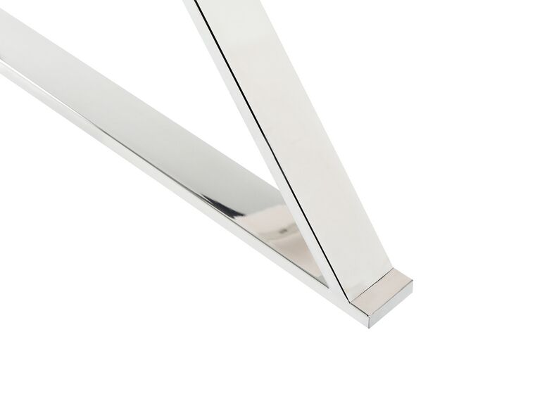 Ruokapöytä lasitasolla rosteri valkoinen/hopea 120 x 70 cm ATTICA ...