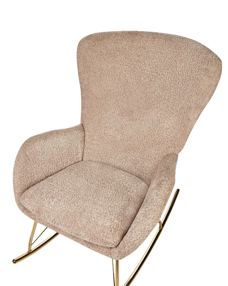 Boucle Rocking Chair Beige ANASET | Beliani.co.uk