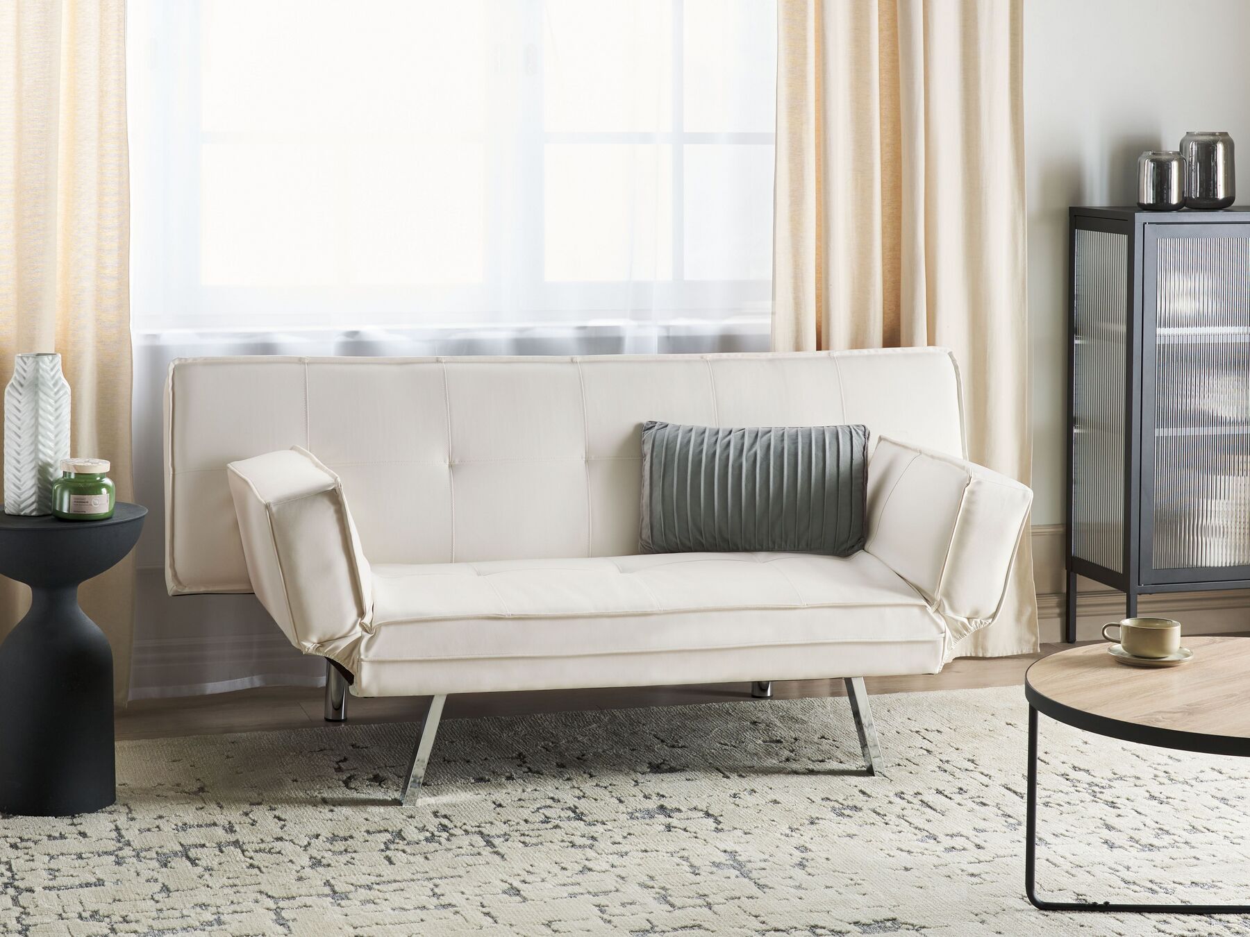 Teppich Wolle cremeweiss 160 x 230 cm Kurzflor ELLEK | Beliani.ch