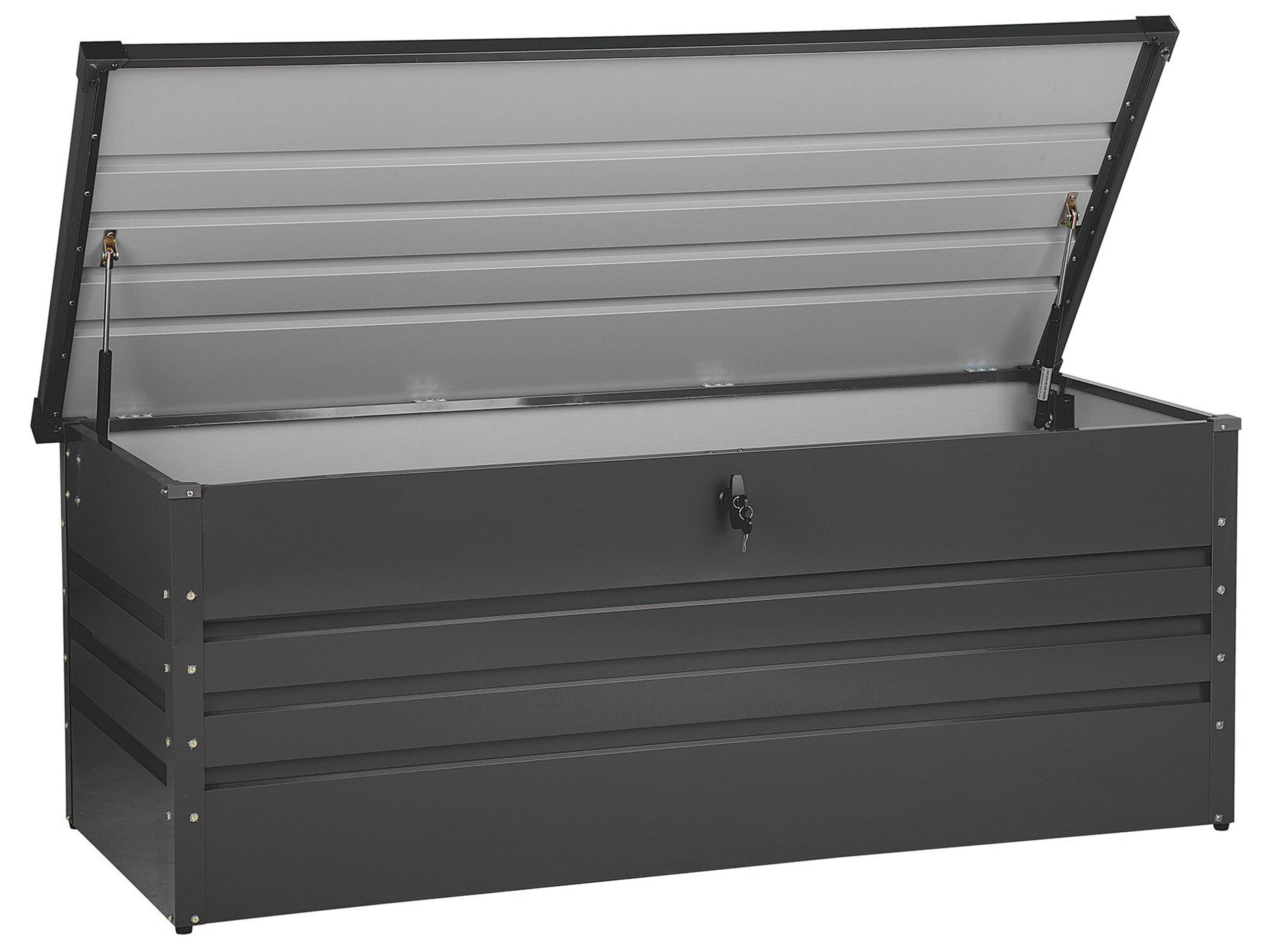 Auflagenbox Stahl graphitgrau 165 x 70 cm CEBROSA | Beliani.de