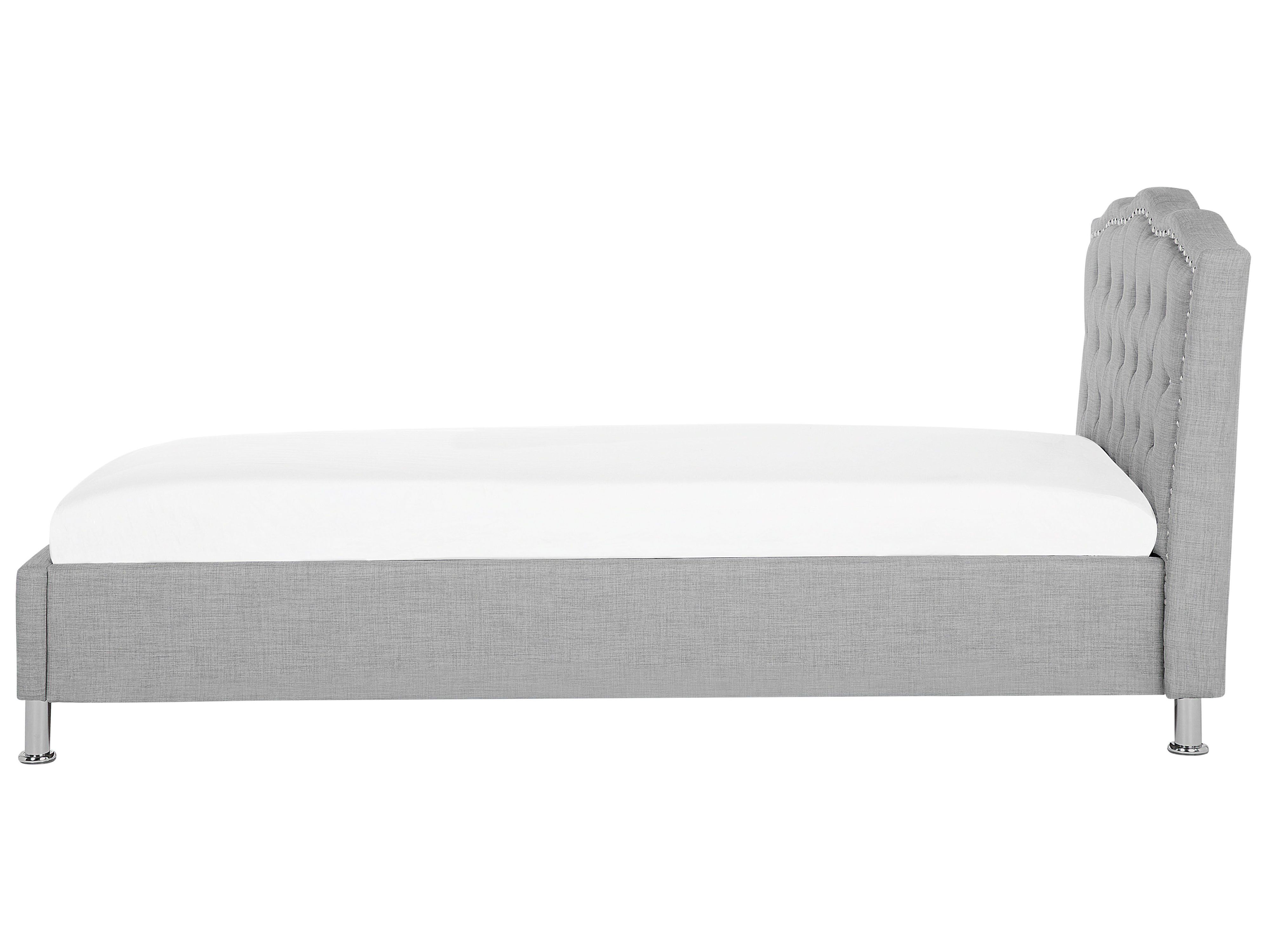 Letto singolo con contenitore in tessuto grigio 90x200cm METZ | Beliani.it