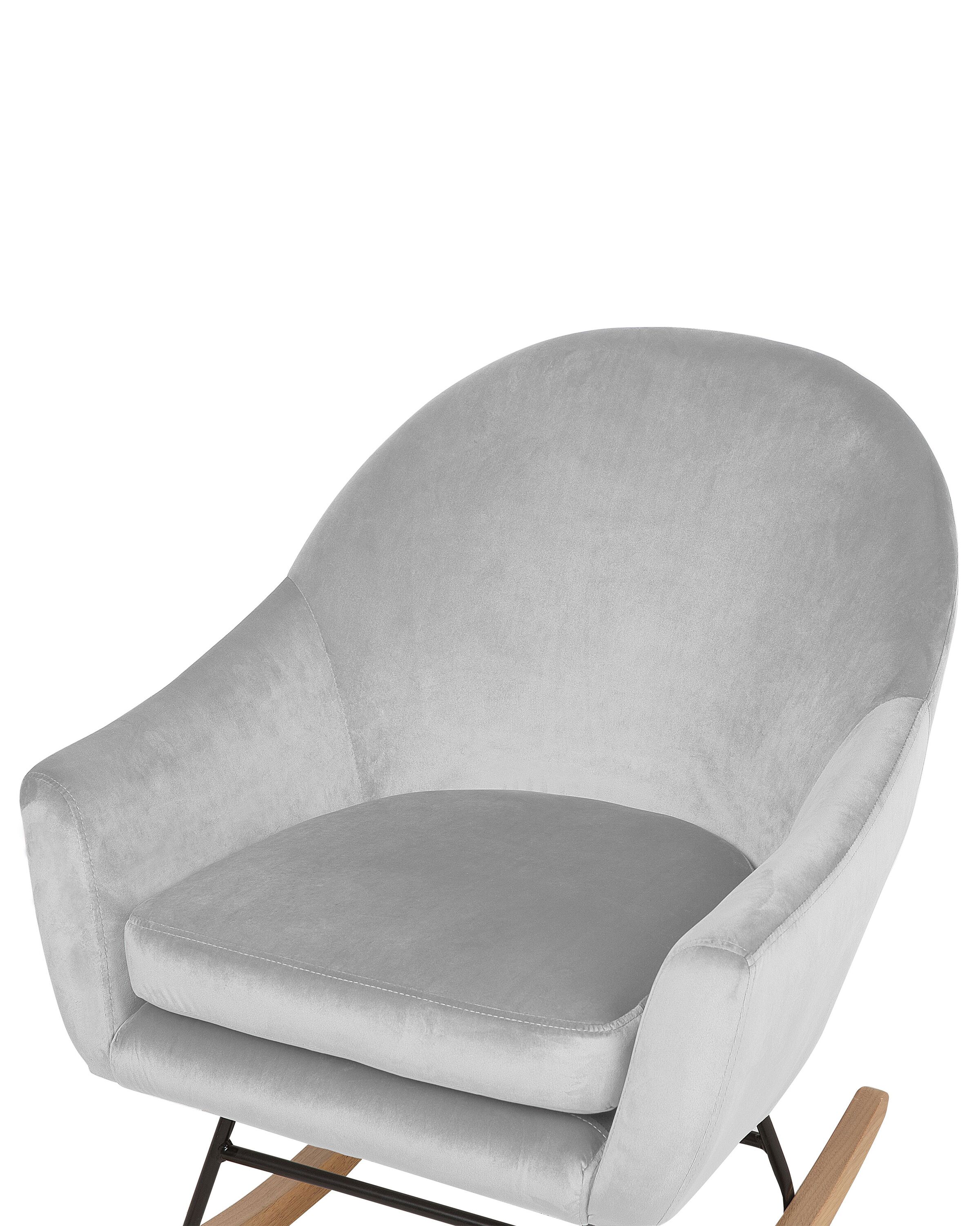 Velvet Rocking Chair Light Grey OXIE | Beliani.co.uk